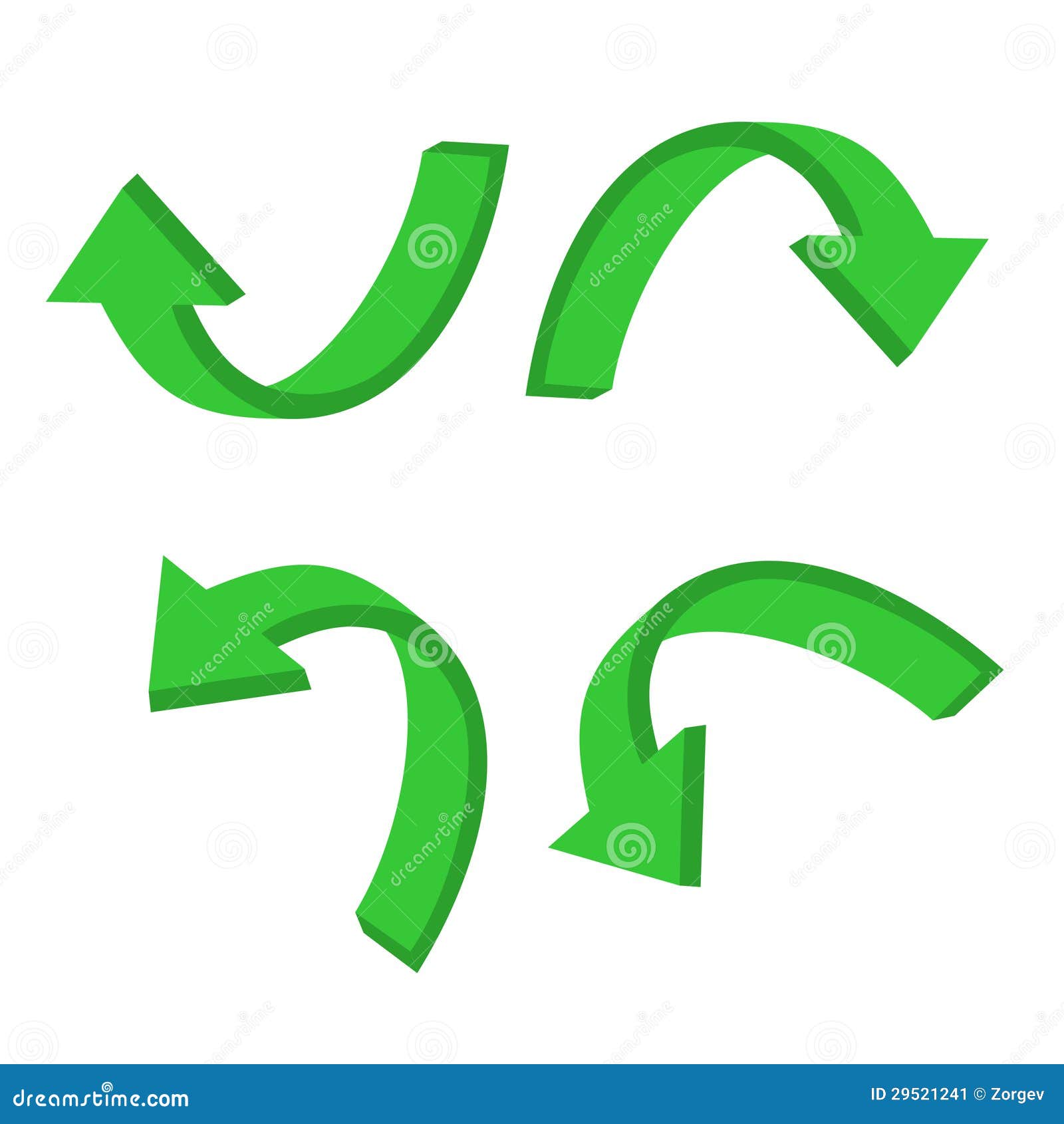 Freccia verde circolare 3d illustrazione vettoriale. Illustrazione di ...