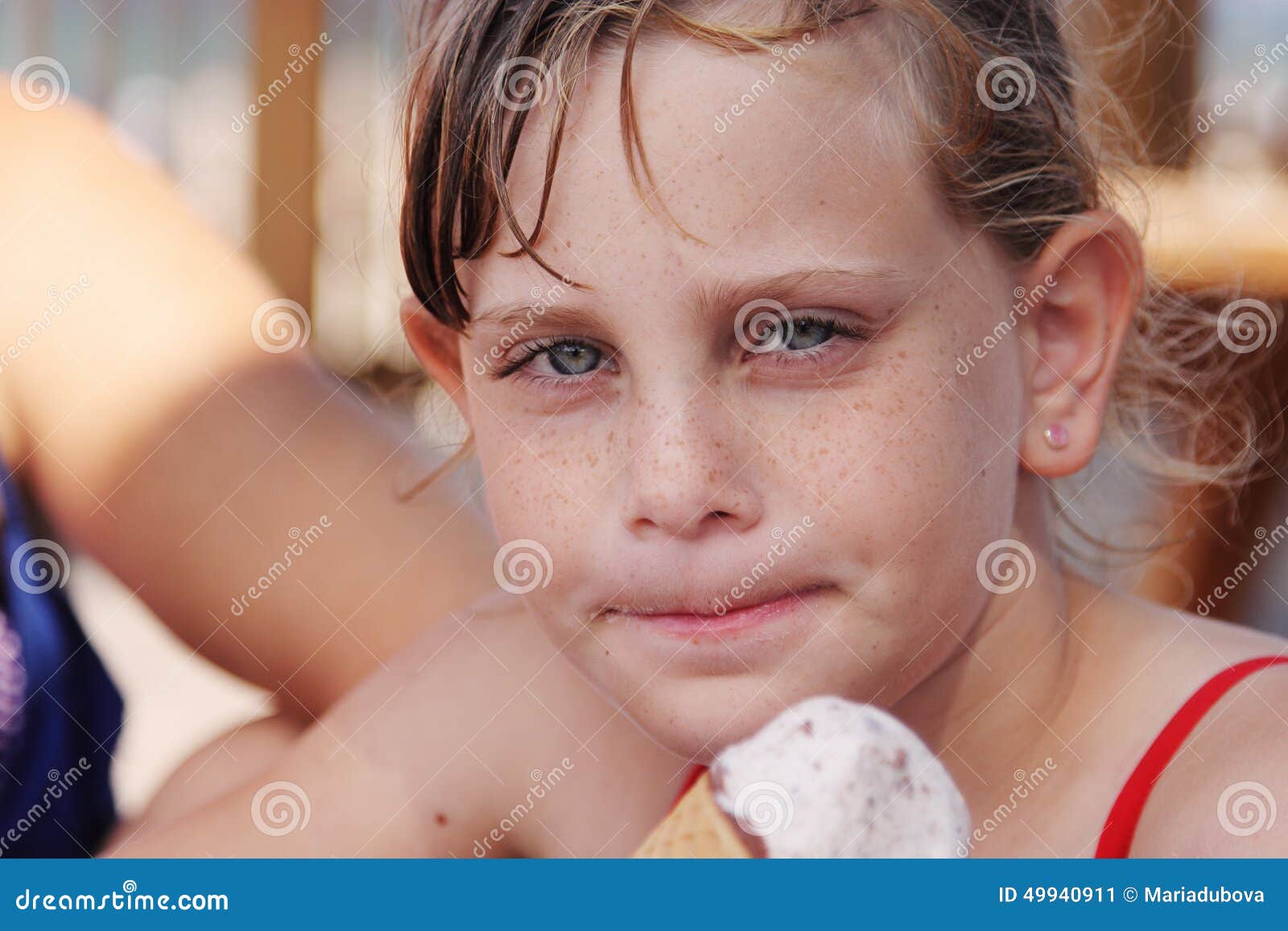Freckled cute girl stock image. Image of female, focus - 49940911