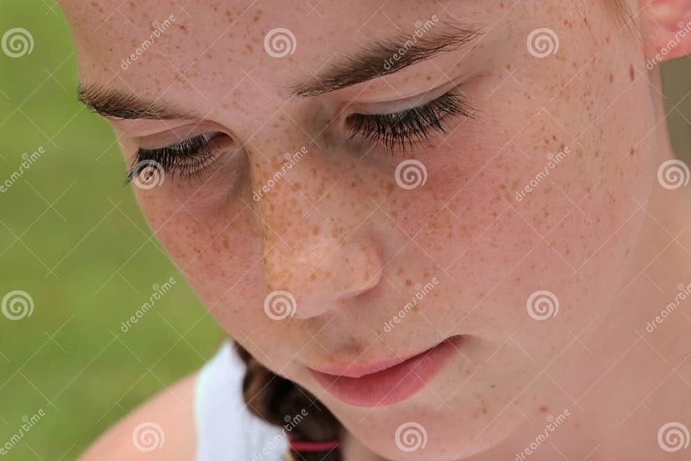 Freckled Face stock photo. Image of teenager, peaceful - 1713952