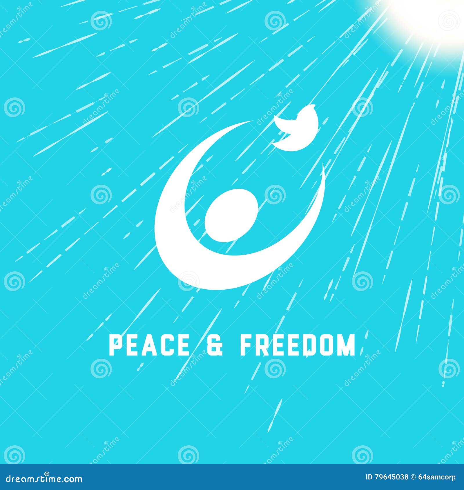 Fred och frihet vektor illustrationer. Illustration av element - 79645038