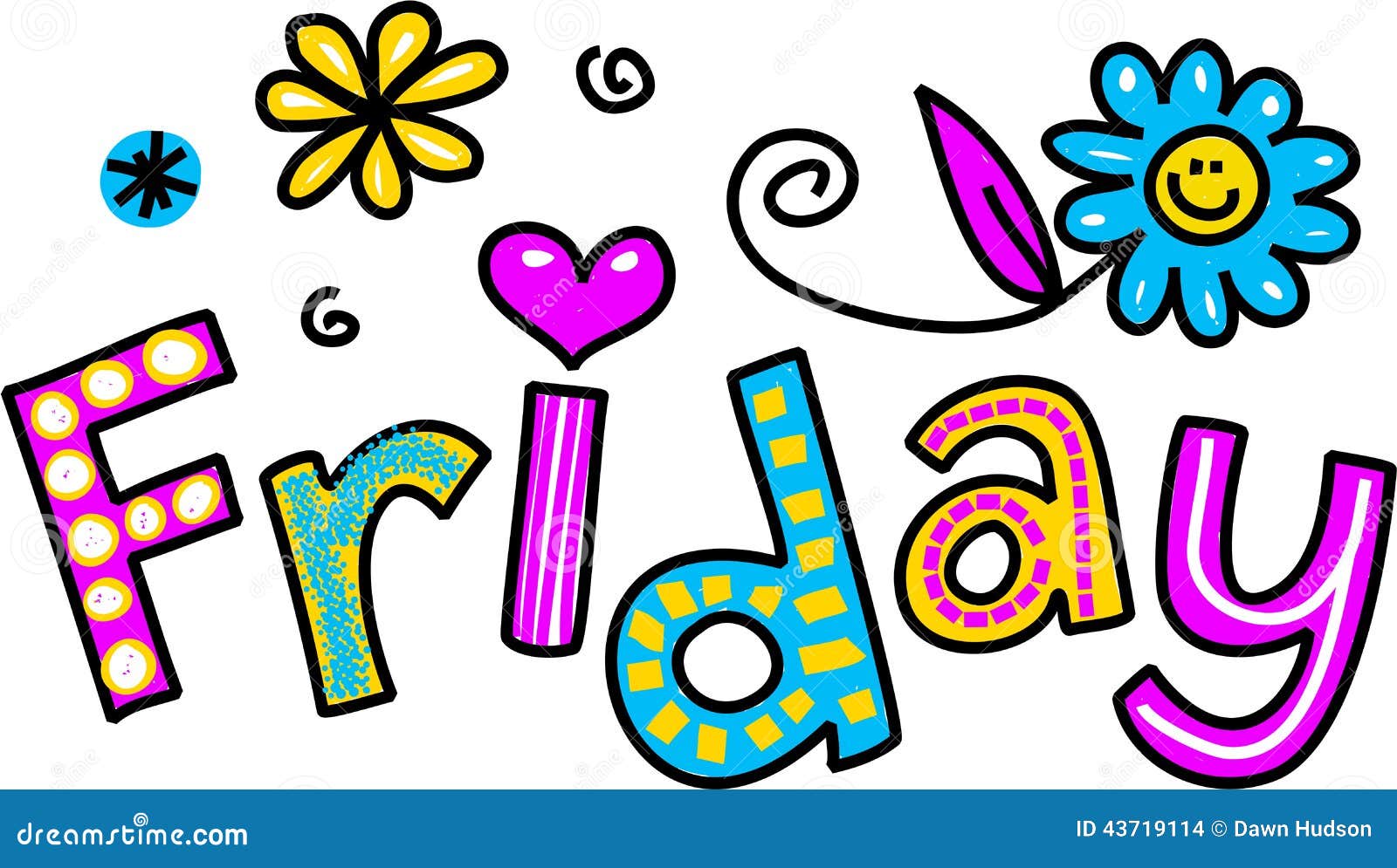 Fredag tecknad filmtext stock illustrationer. Illustration av uttryck ...
