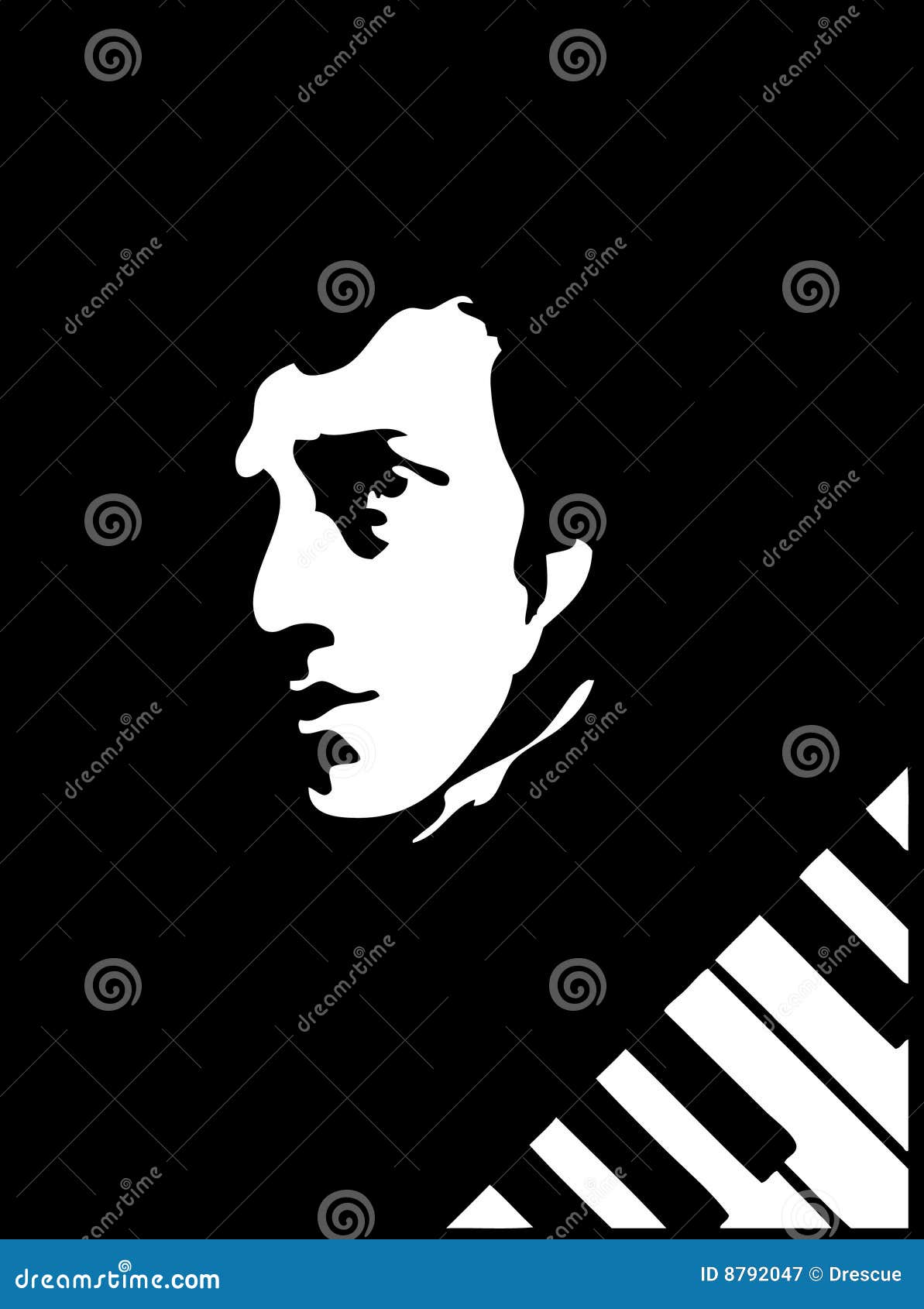 Composer Chopin. Vector Portrait | CartoonDealer.com #71853195