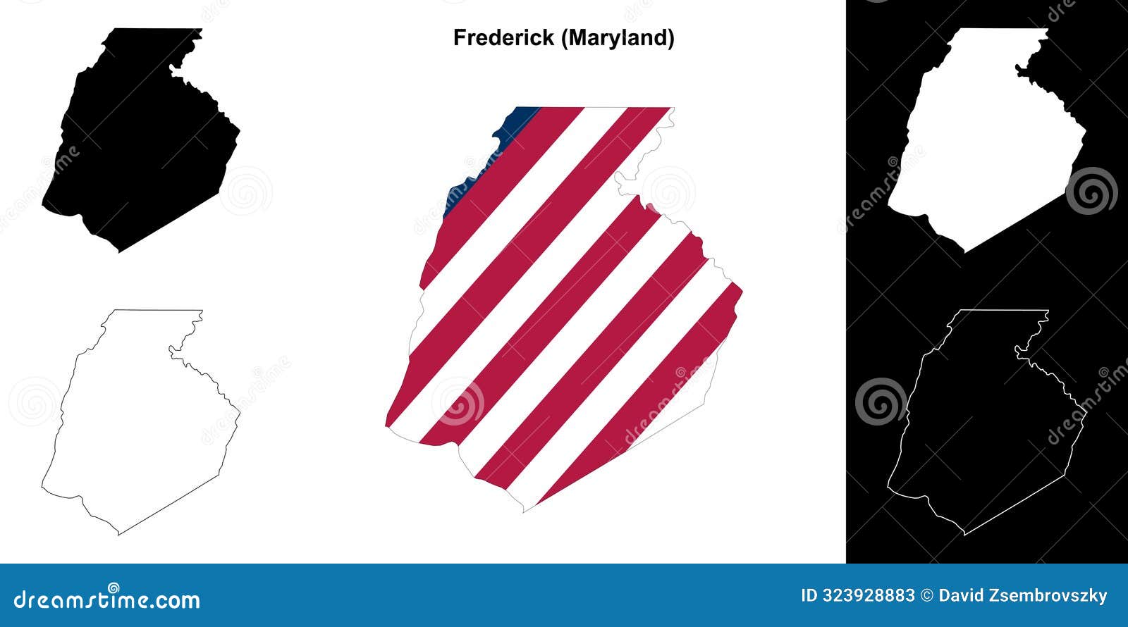 Frederick Outline Map Cartoon Vector | CartoonDealer.com #323928883