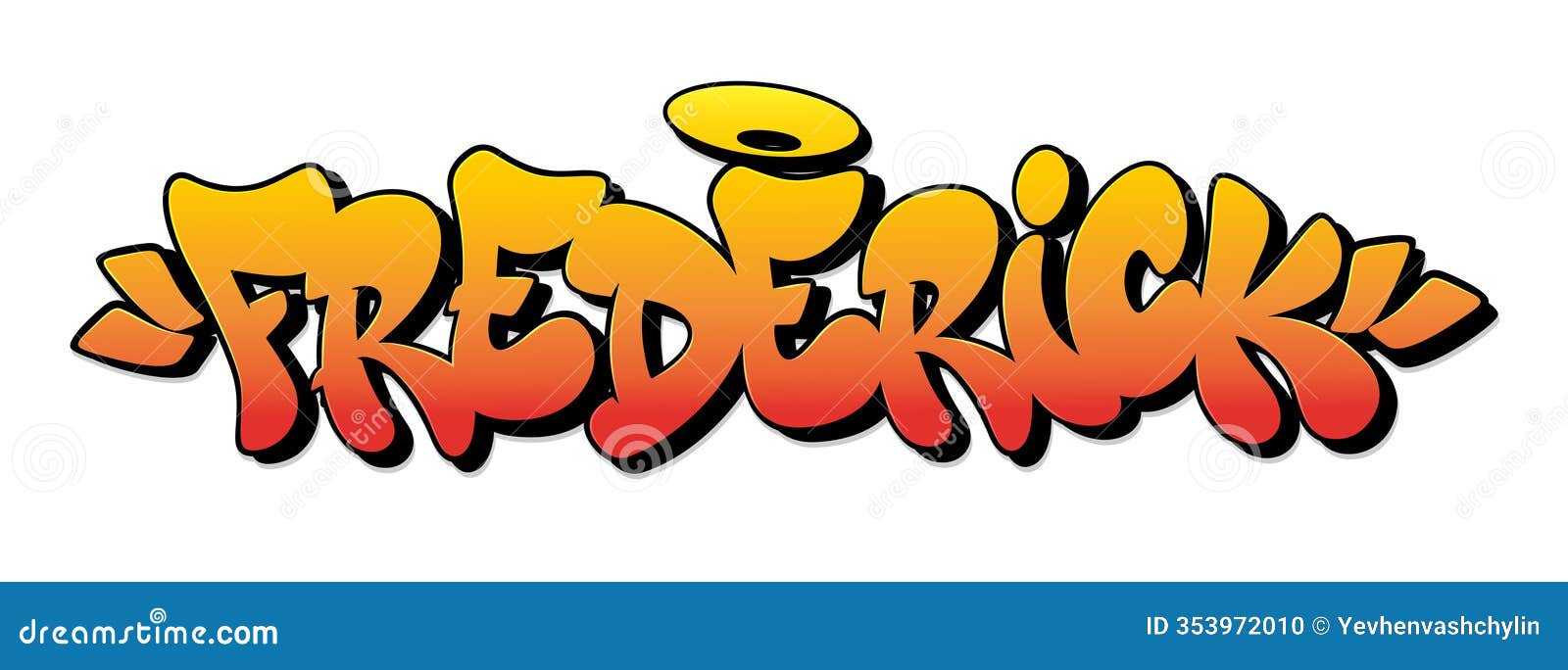 Frederick Name in Graffiti Style. Vector Illustration. Stock ...