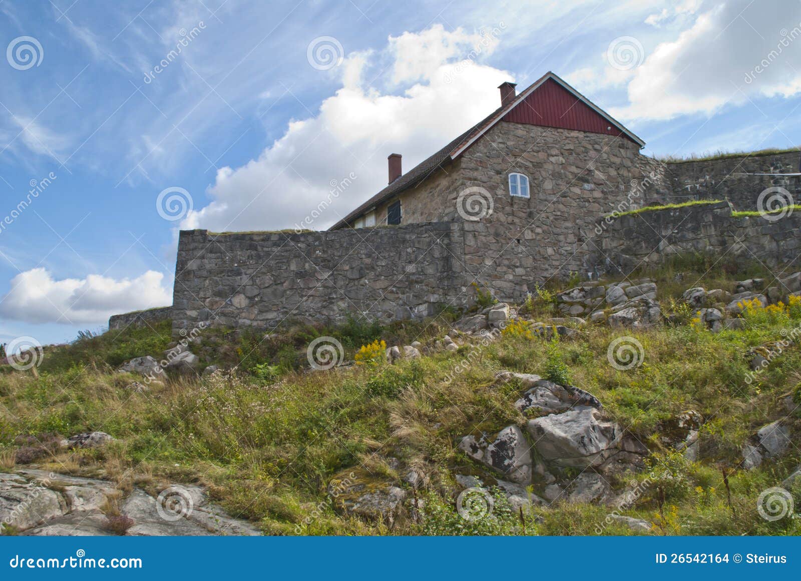 Fredriksten Fortress (upper Rock Fort) Stock Photo - Image of buildings ...