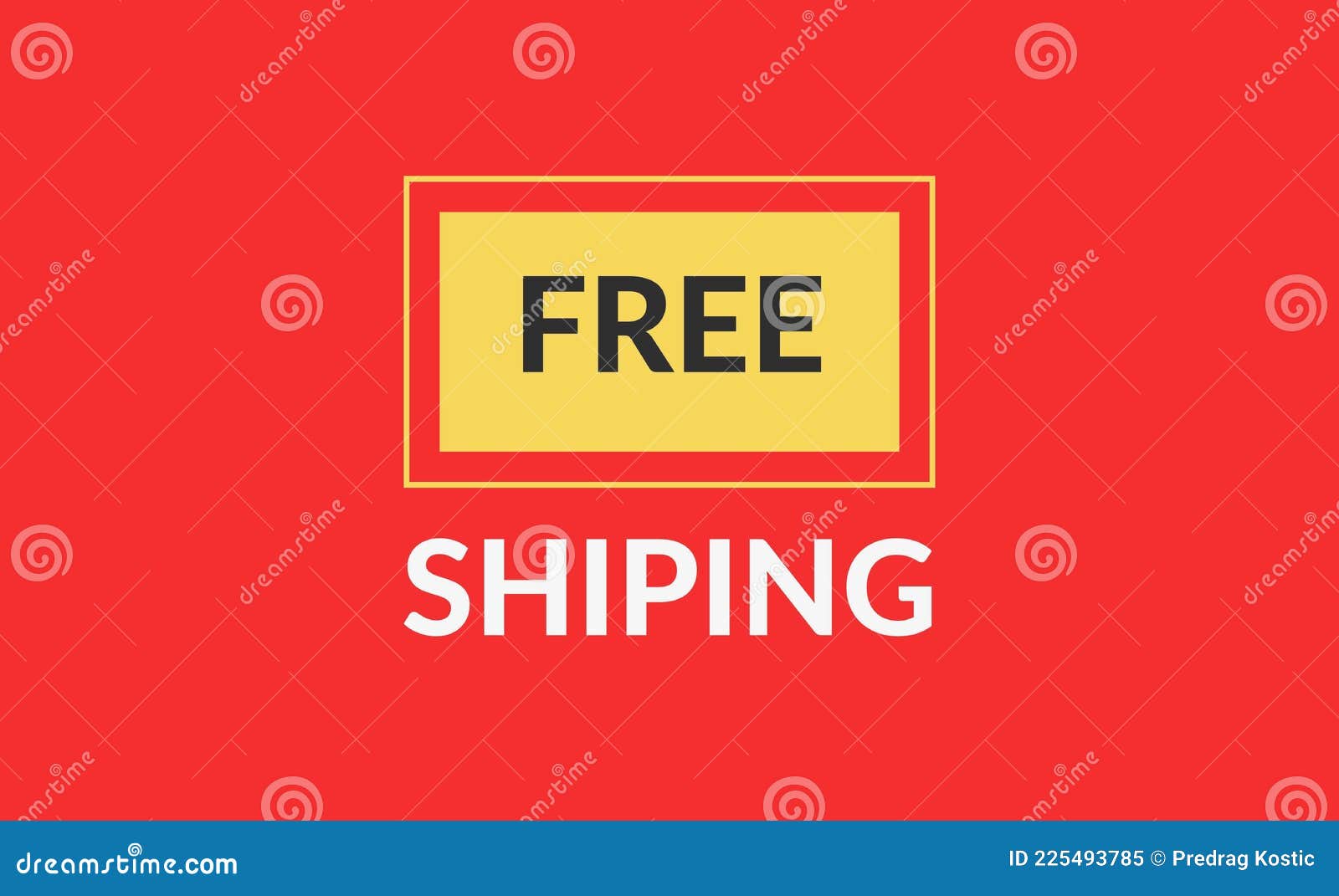 Free shiping banner. stock illustration. Illustration of yellow - 225493785