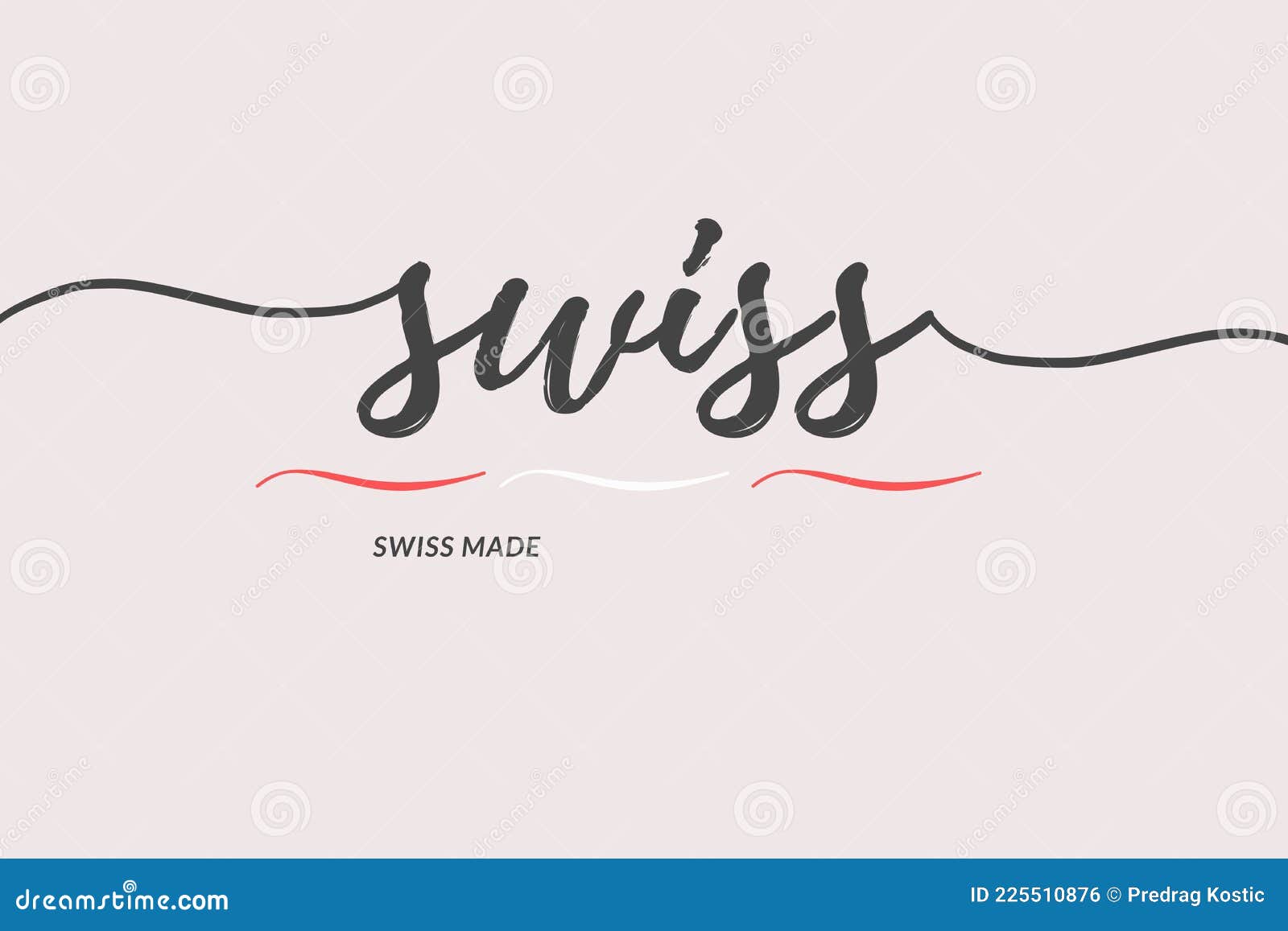 Swiss Made Handwritten Calligraphic Lettering Logo Sticker Flag Ribbon ...