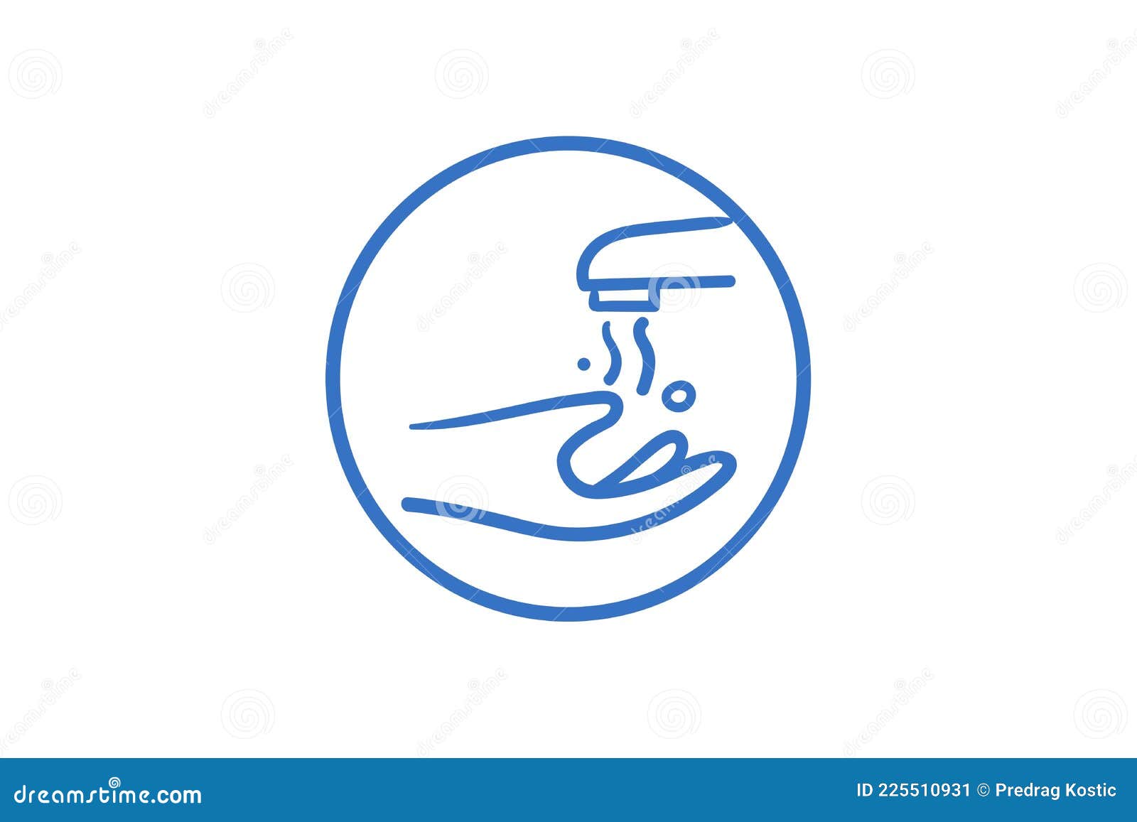 Wash Your Hands Sign in Circle. Stock Illustration - Illustration of ...