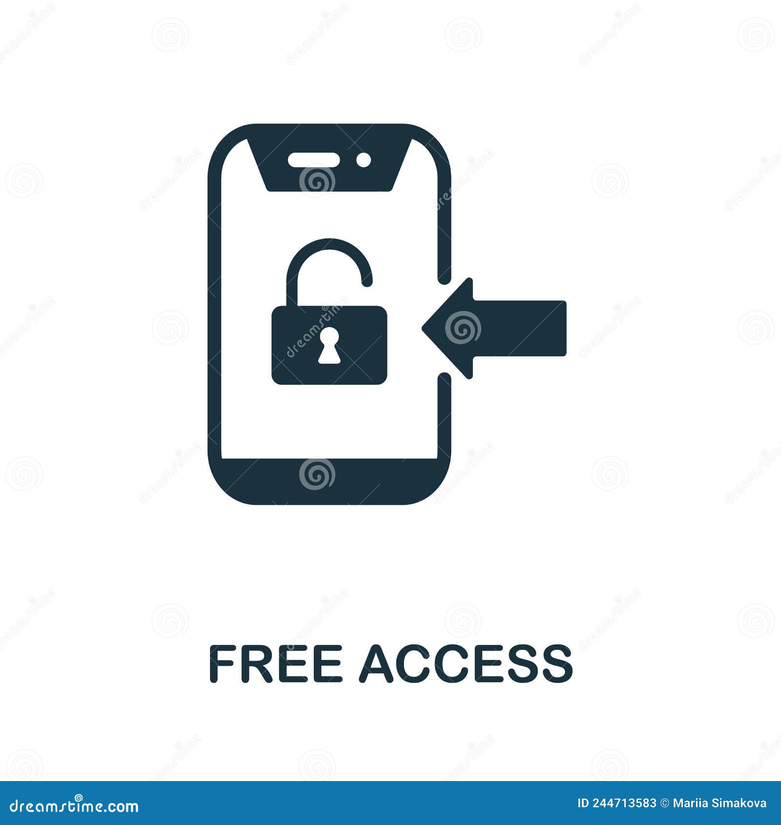 Free Access Icon. Monochrome Simple Free Access Icon for Templates, Web ...