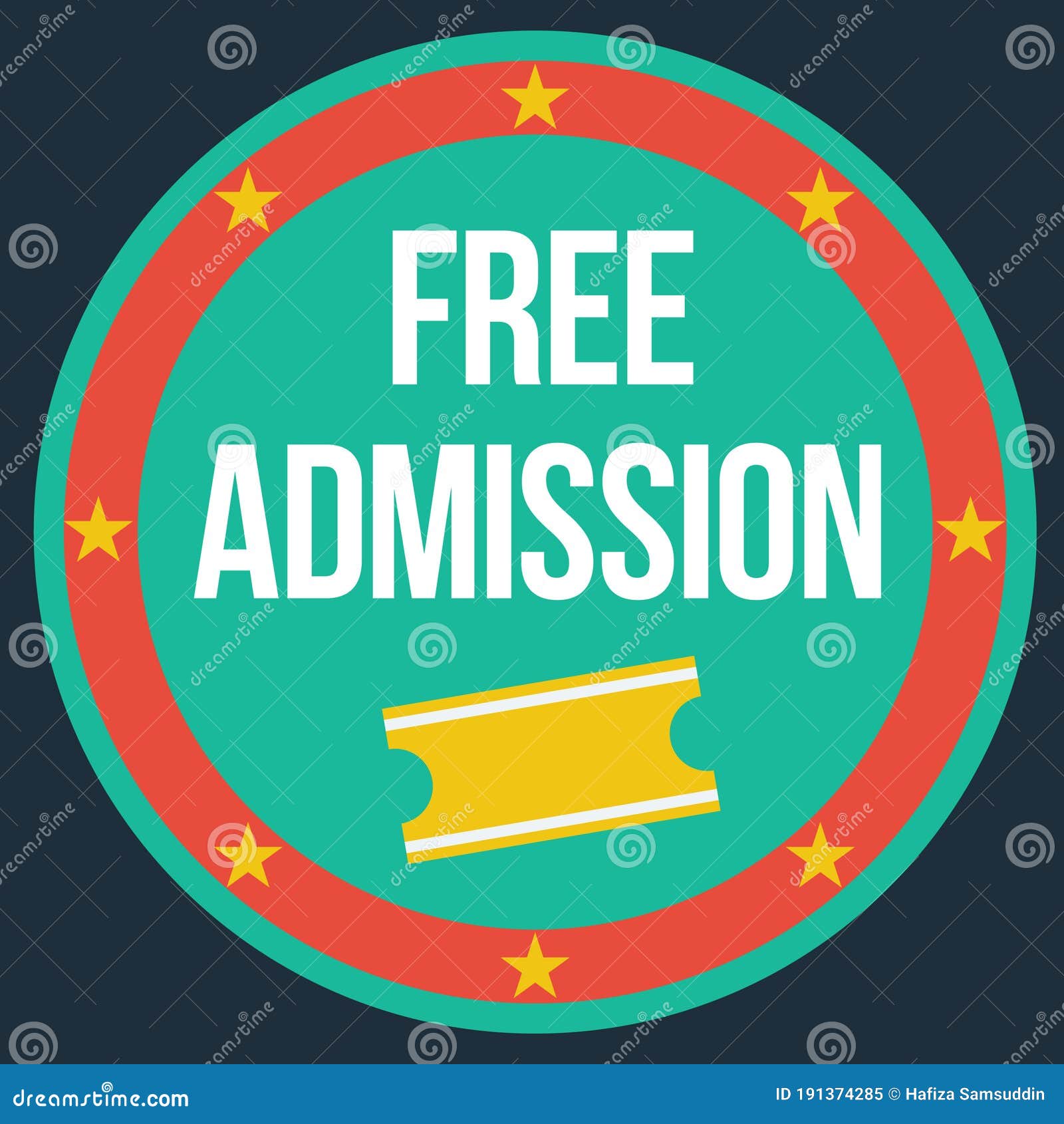 Free Admission Label. Vector Illustration Decorative Design Stock ...