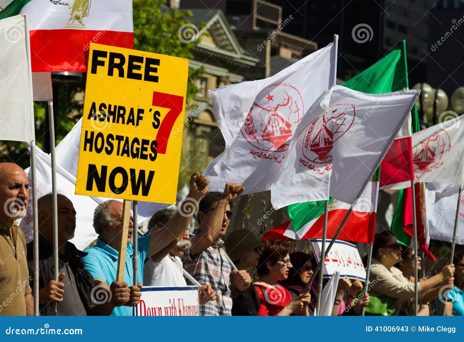 Free Ashrafs Hostages Sign editorial stock photo. Image of camp - 41006943