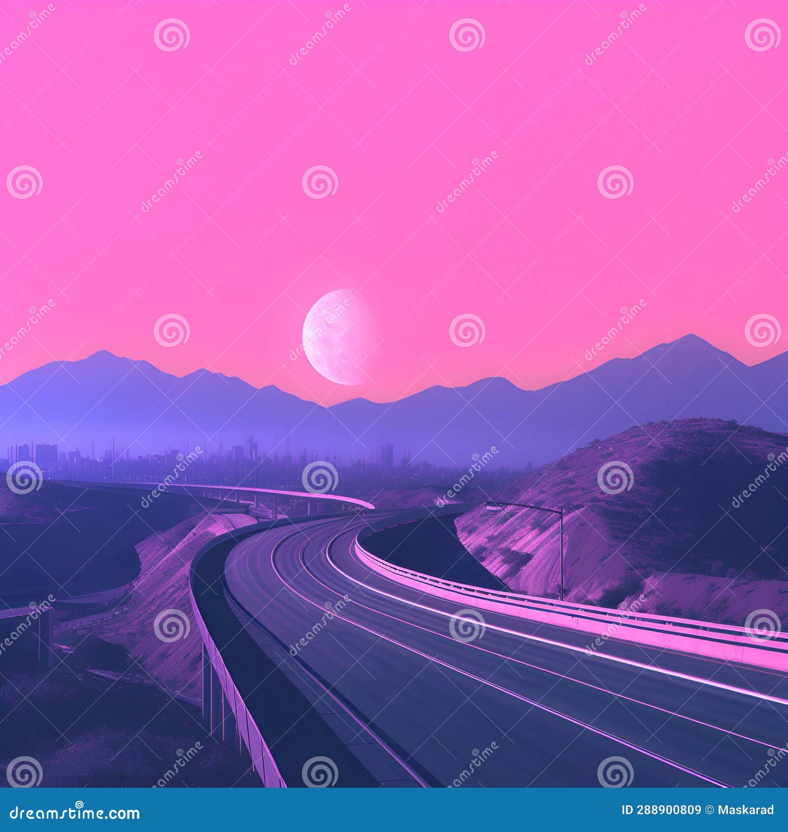 Free Asphalt Road, Path, Neon Freeway Stock Illustration - Illustration ...