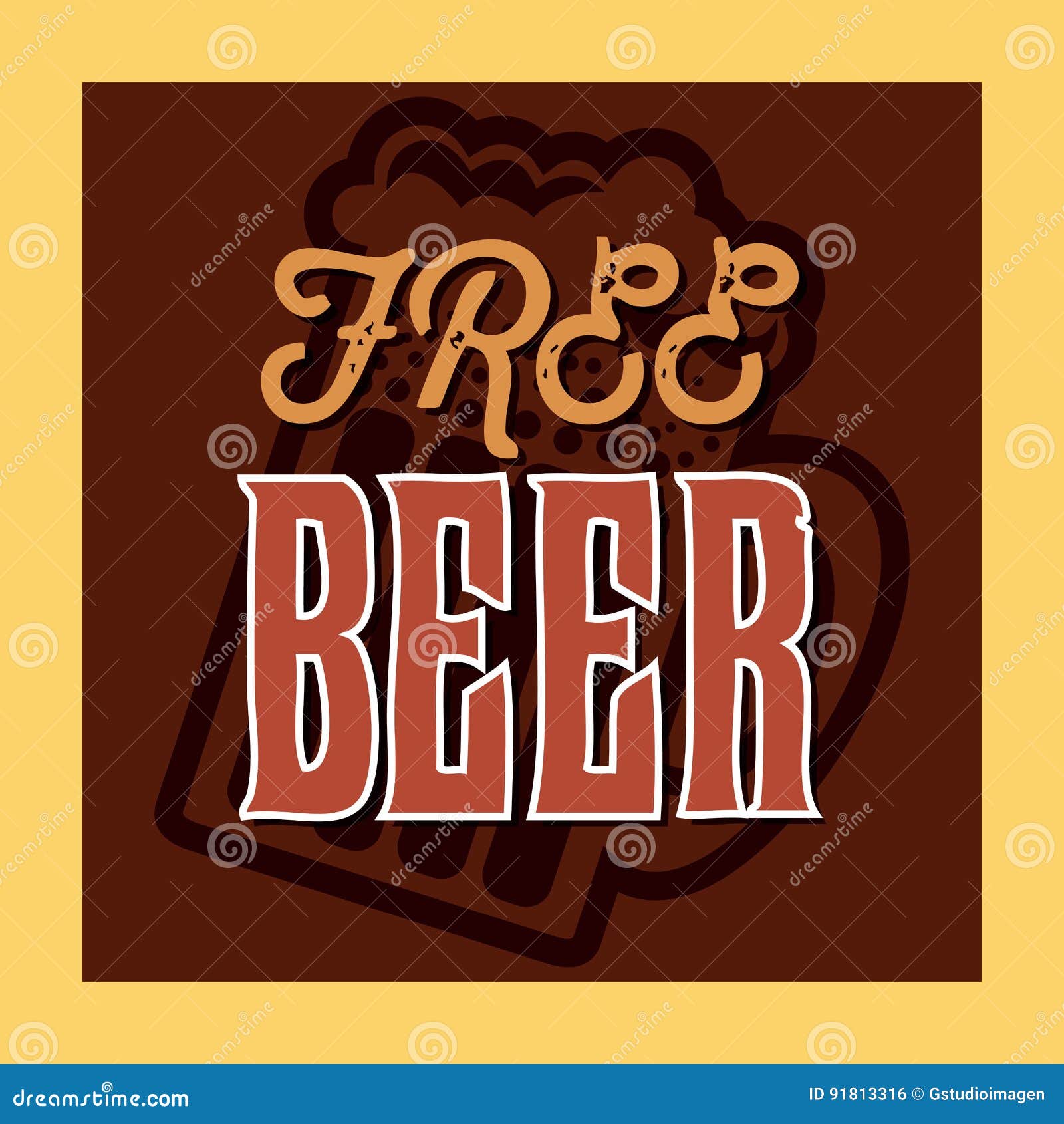 Free beer offer poster stock vector. Illustration of label - 91813316