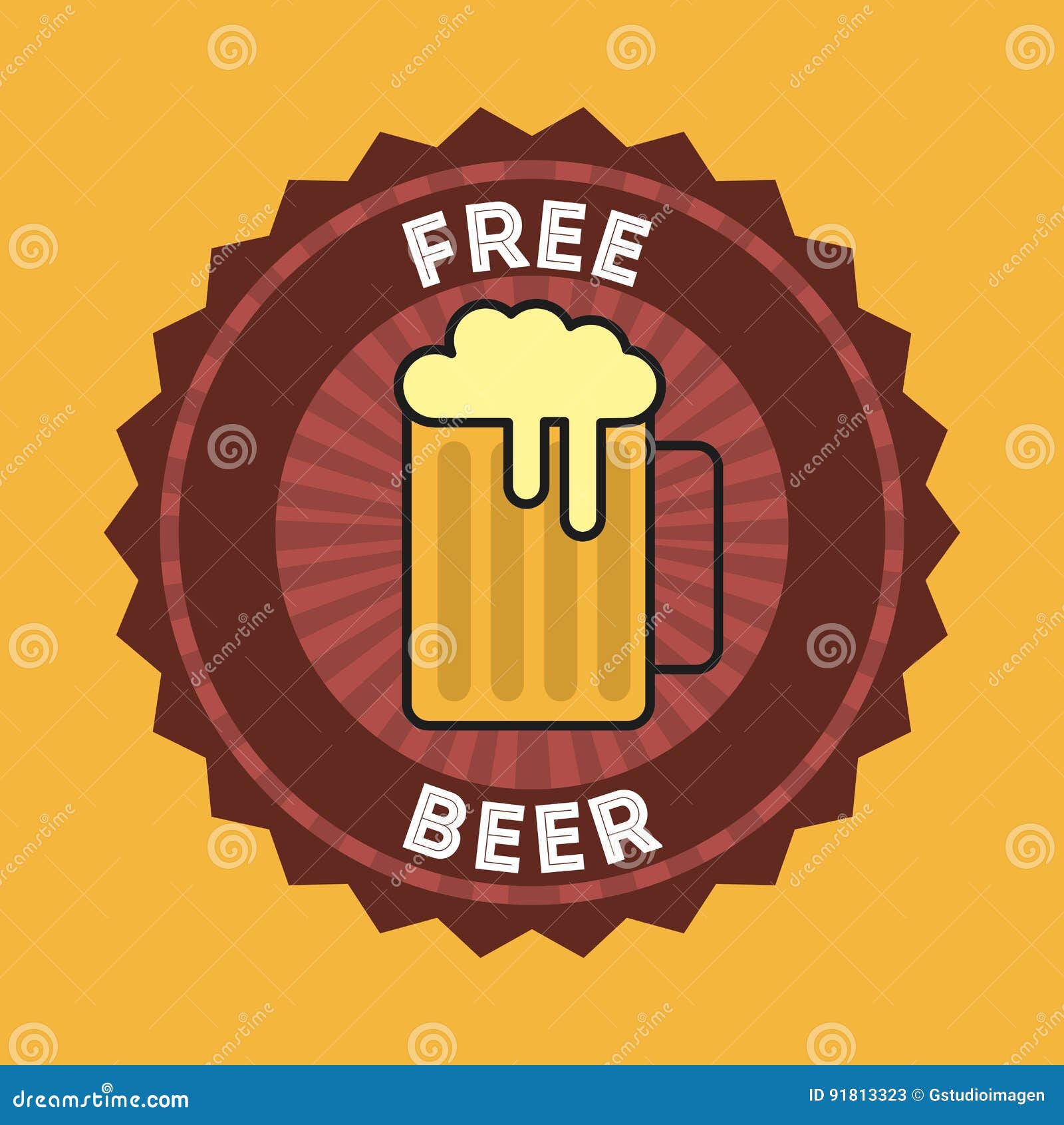 Free beer offer poster stock vector. Illustration of graphic - 91813323