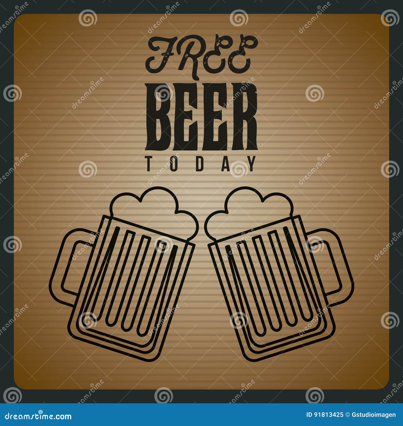 Free beer offer poster stock vector. Illustration of design - 91813425