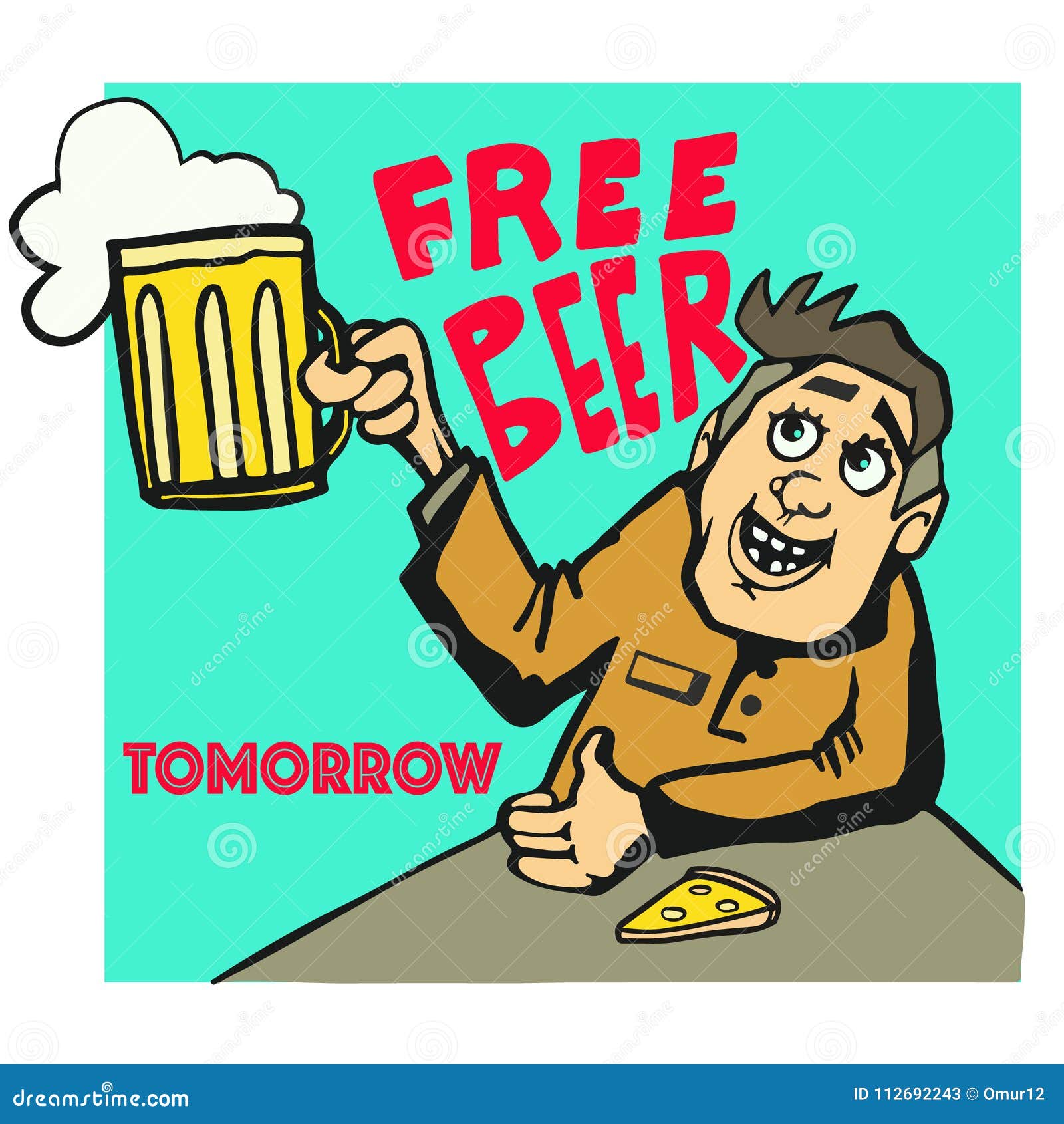 Free Beer Tomorrow Poster in Old Style Stock Vector - Illustration of ...