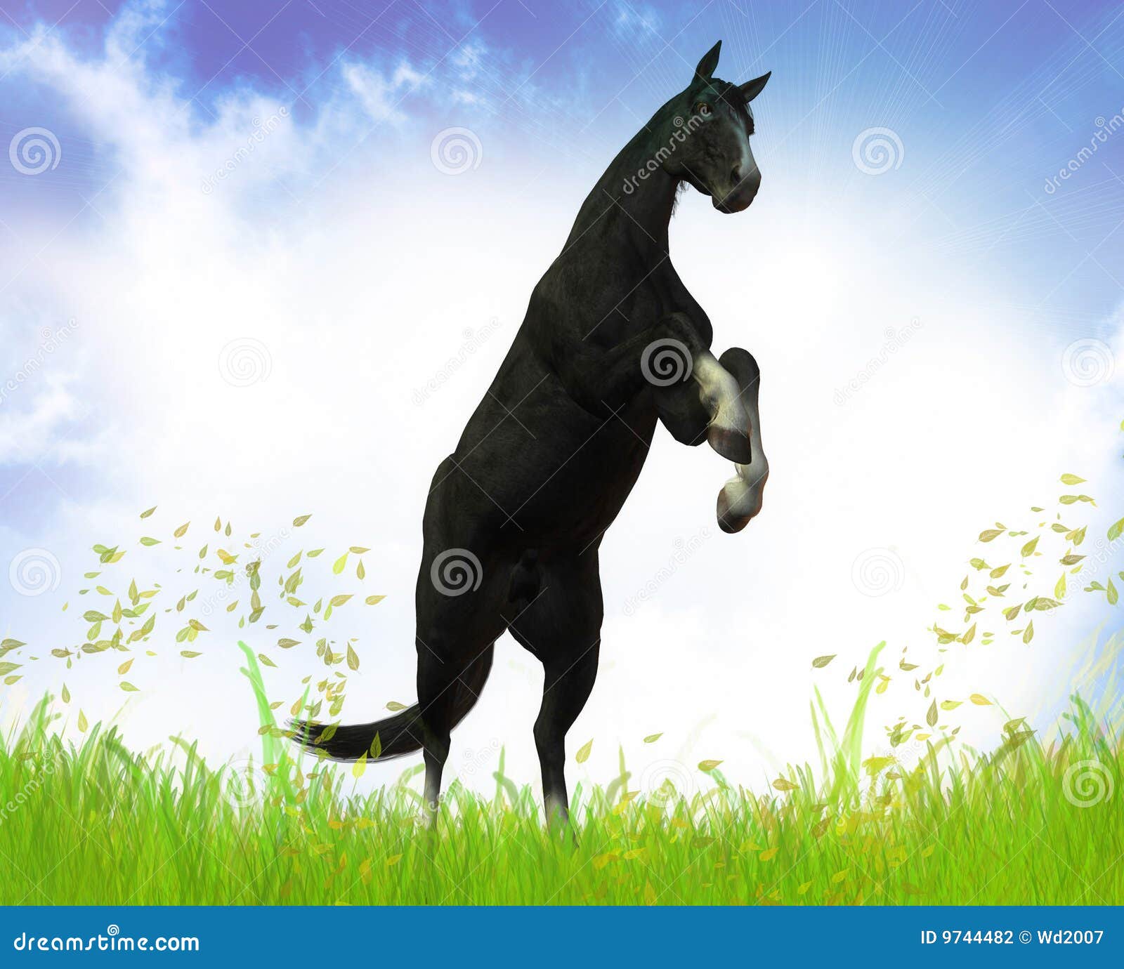 Free Black stallion stock illustration. Illustration of cloud - 9744482