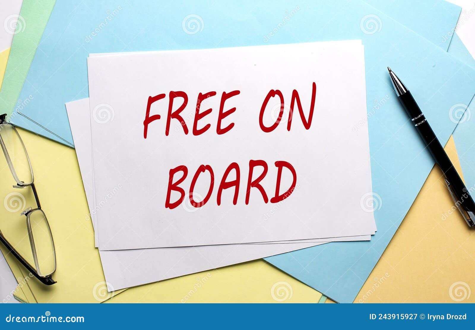 FREE on BOARD Text on Paper on Colorful Paper Background Stock Image ...