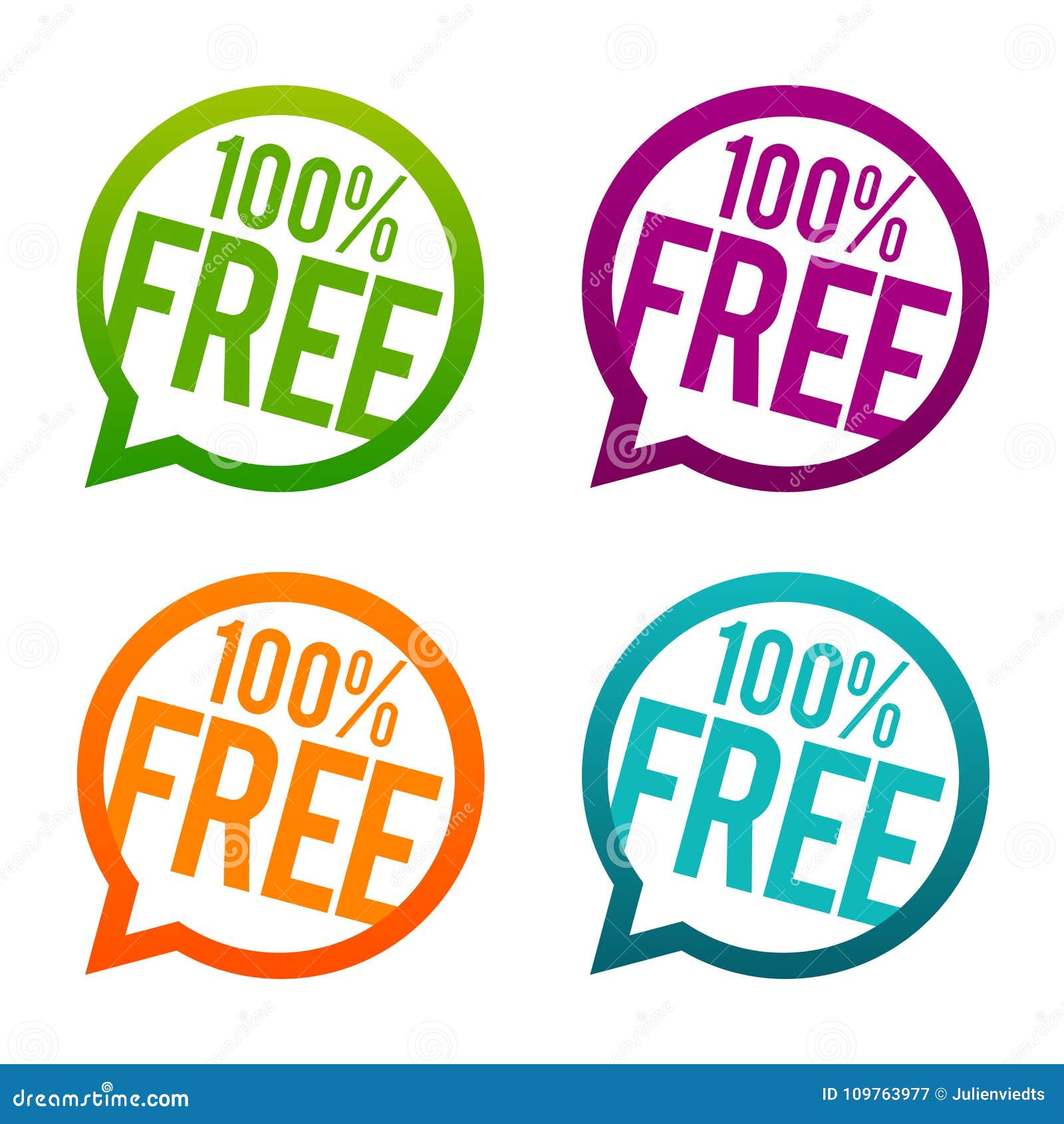 100 Free Buttons. Circle Eps10 Vector. Stock Vector - Illustration of ...