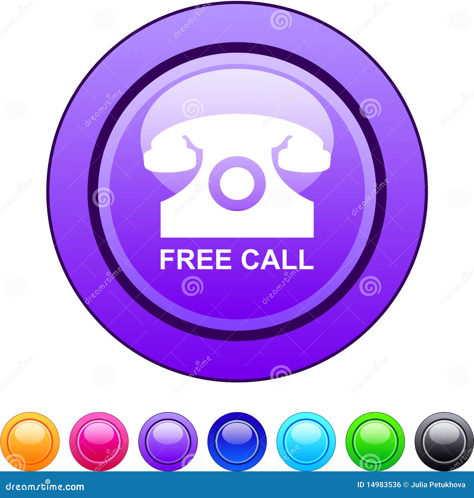 Free call circle button. stock vector. Illustration of green - 14983536