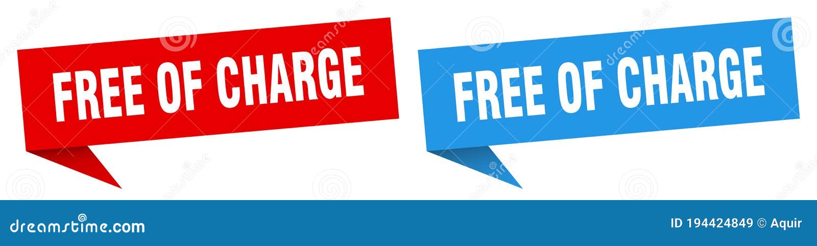 Free of Charge Banner. Free of Charge Speech Bubble Label Set Stock ...