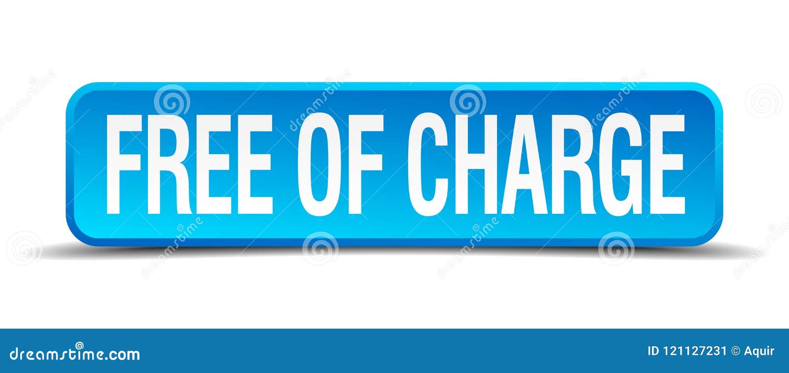 Free of charge button stock vector. Illustration of blue - 121127231