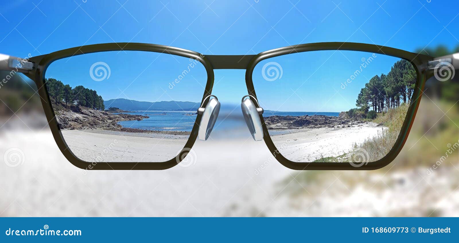 Sharp View through Corrective Eyeglasses Stock Image - Image of nature ...