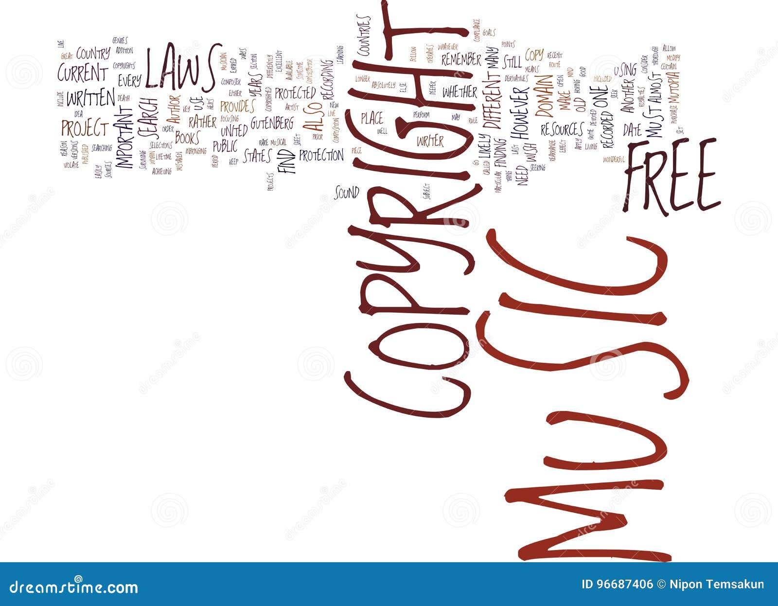 Free Copyright Music Text Background Word Cloud Concept Stock Vector ...