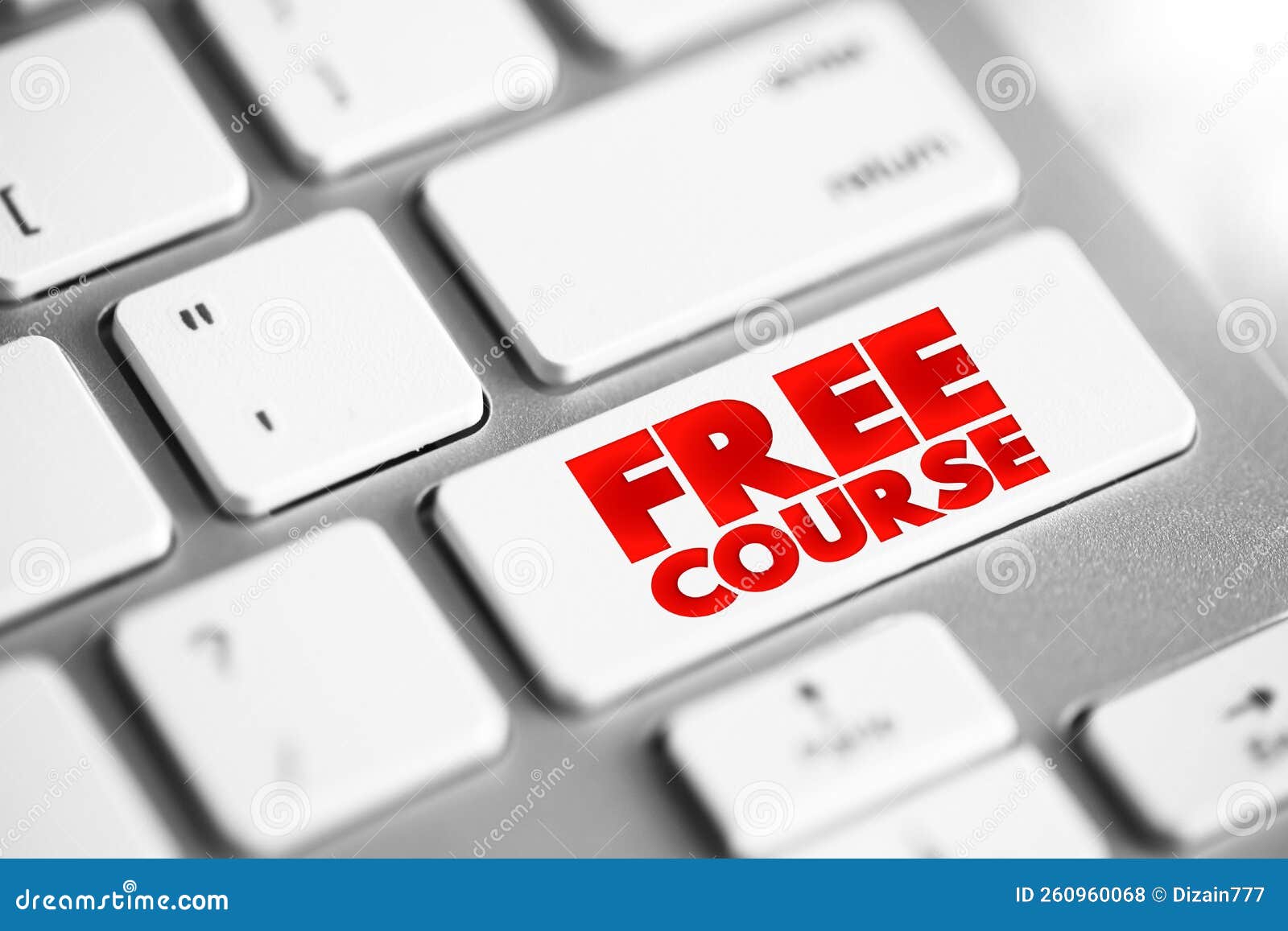 Free Course Text Button on Keyboard, Concept Background Stock Photo ...