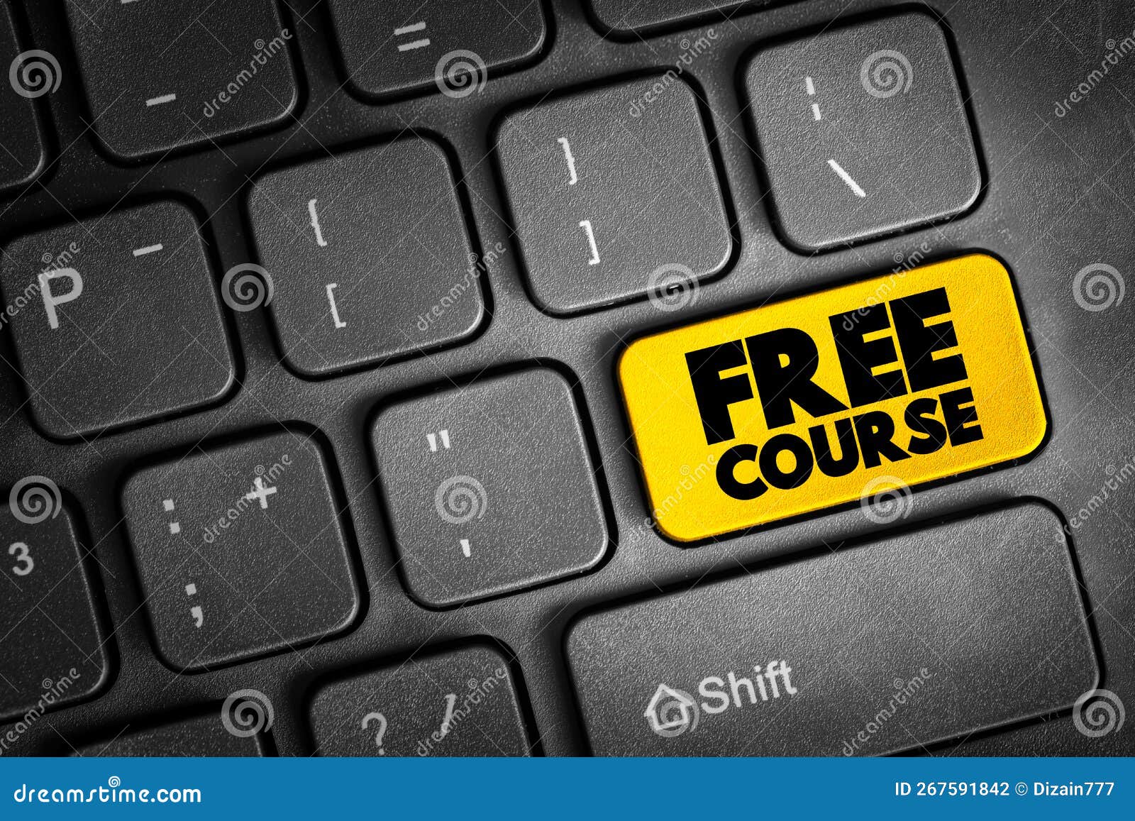Free Course Text Button on Keyboard, Concept Background Stock Photo ...