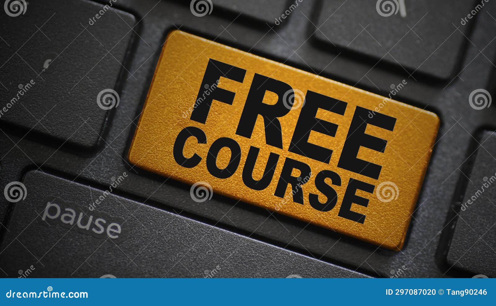 Free Course Text Button on Keyboard Stock Photo - Image of discussion ...