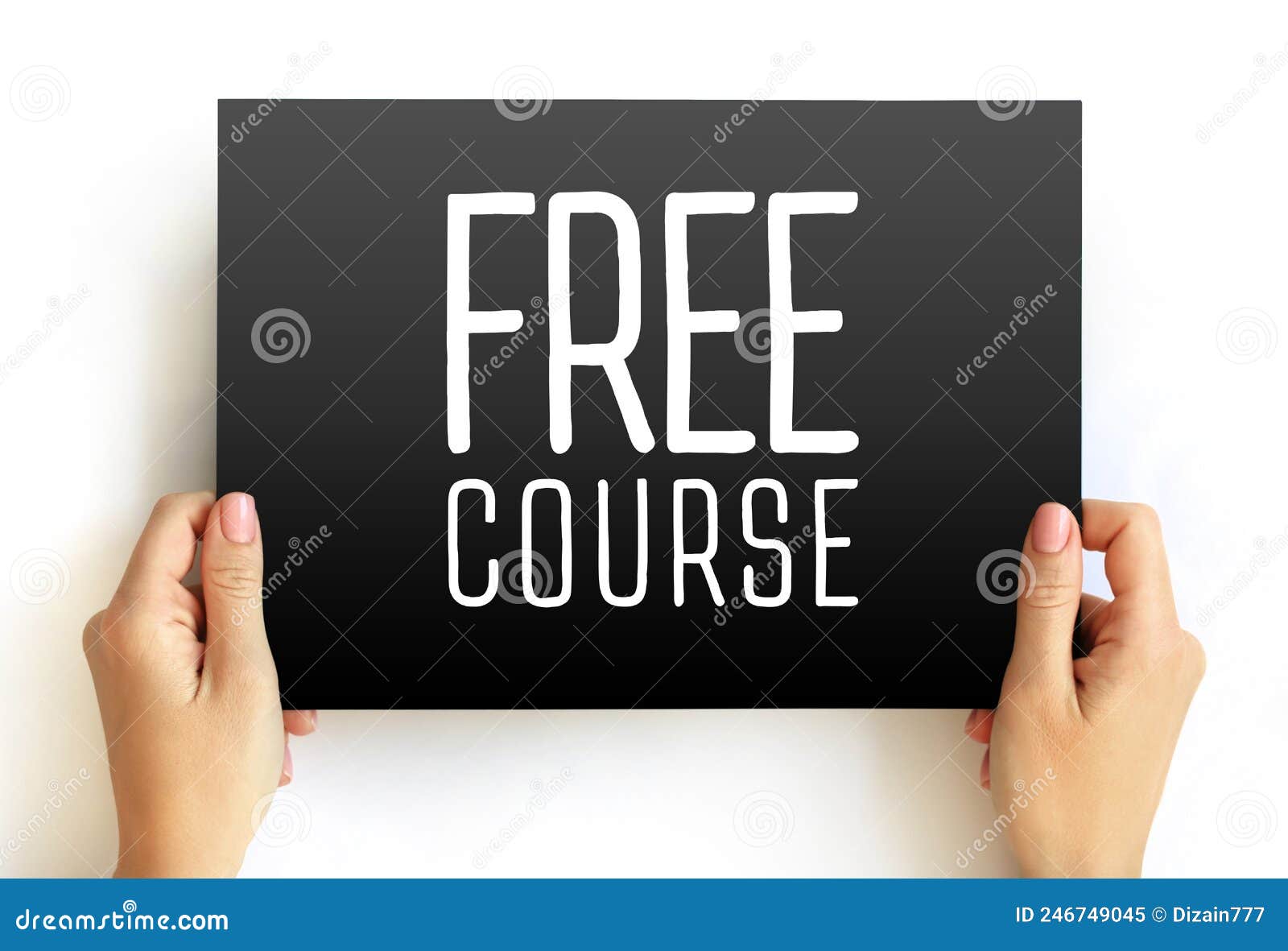 Free Course Text on Card, Concept Background Stock Image - Image of ...