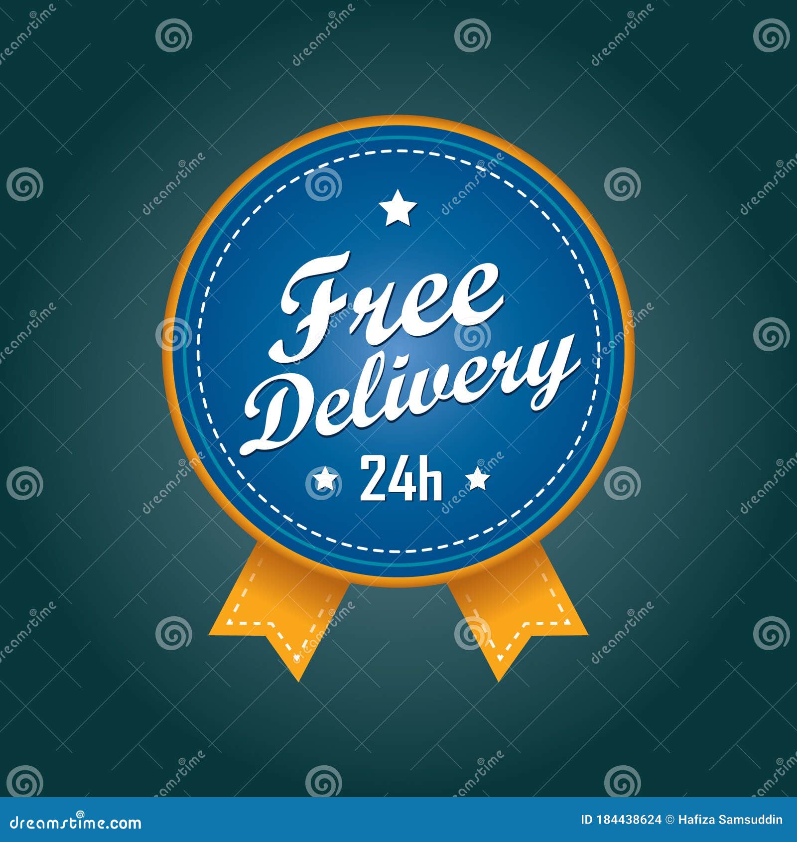 Free Delivery Badge. Vector Illustration Decorative Background Design ...