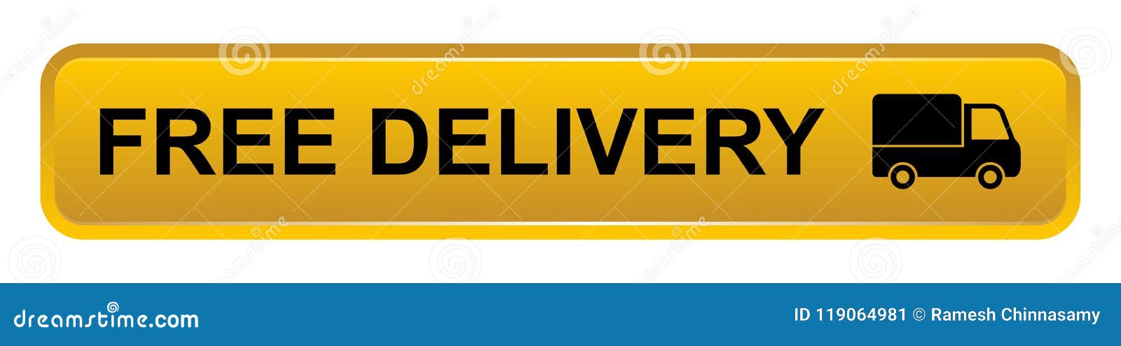 Free delivery button stock vector. Illustration of avion - 119064981