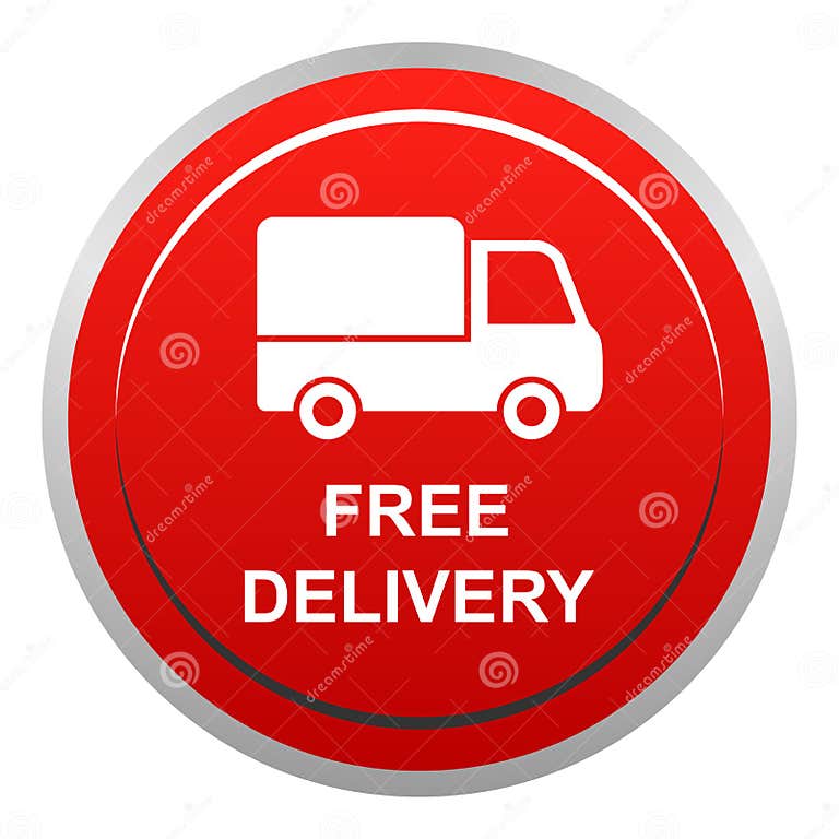 Free delivery button stock vector. Illustration of details - 119064847