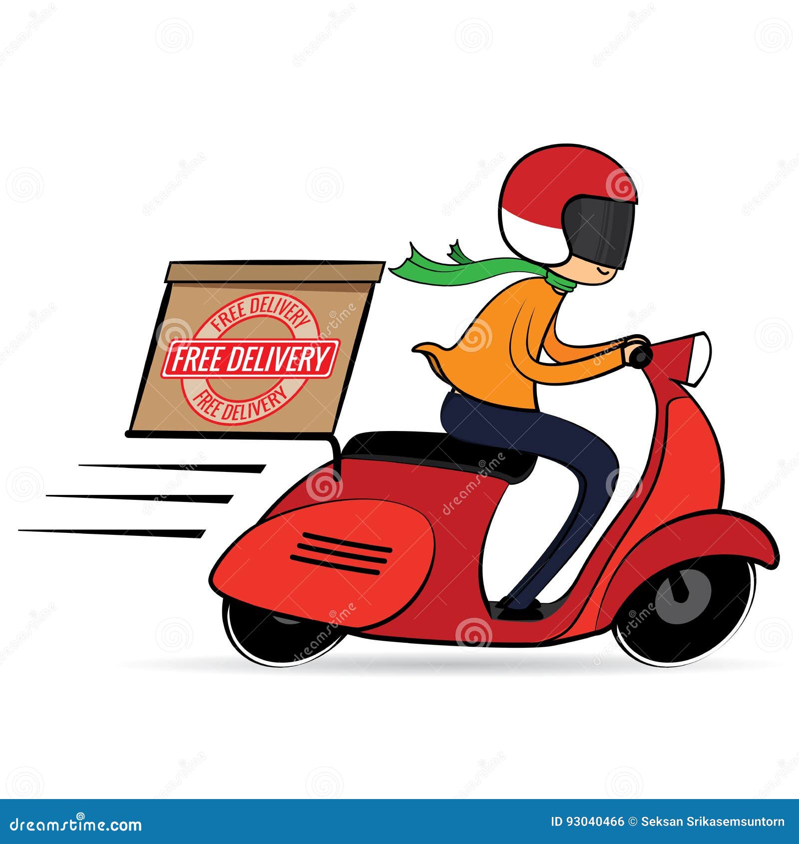 Free delivery cartoon stock vector. Illustration of commerce - 93040466