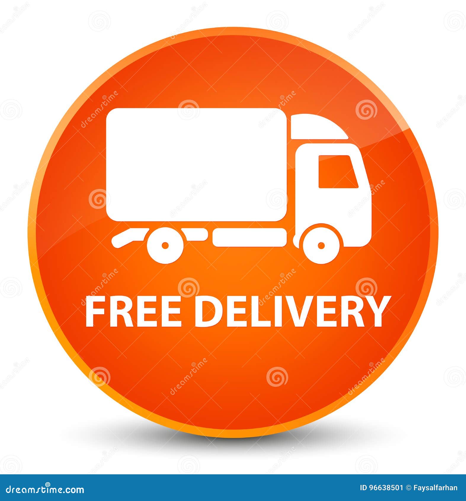 Free Delivery Elegant Orange Round Button Stock Illustration ...