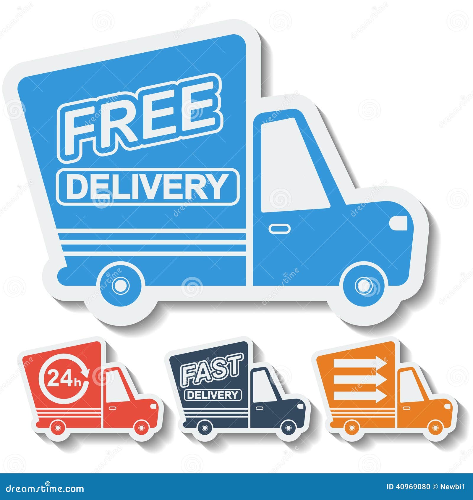 Free Delivery, Fast Delivery Icons Set. Vector. Stock Vector ...