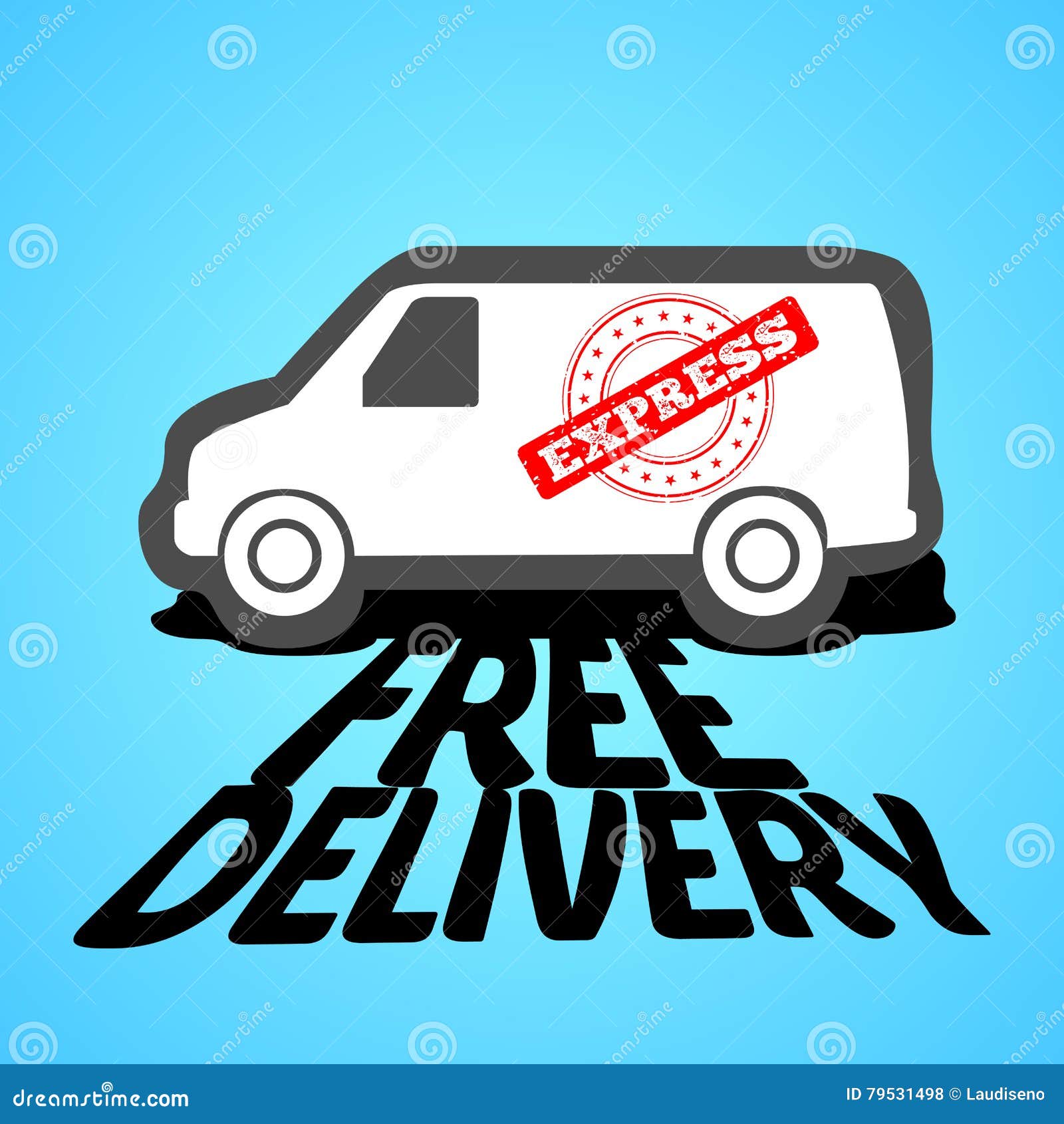 Free delivery stock vector. Illustration of label, digitally - 79531498