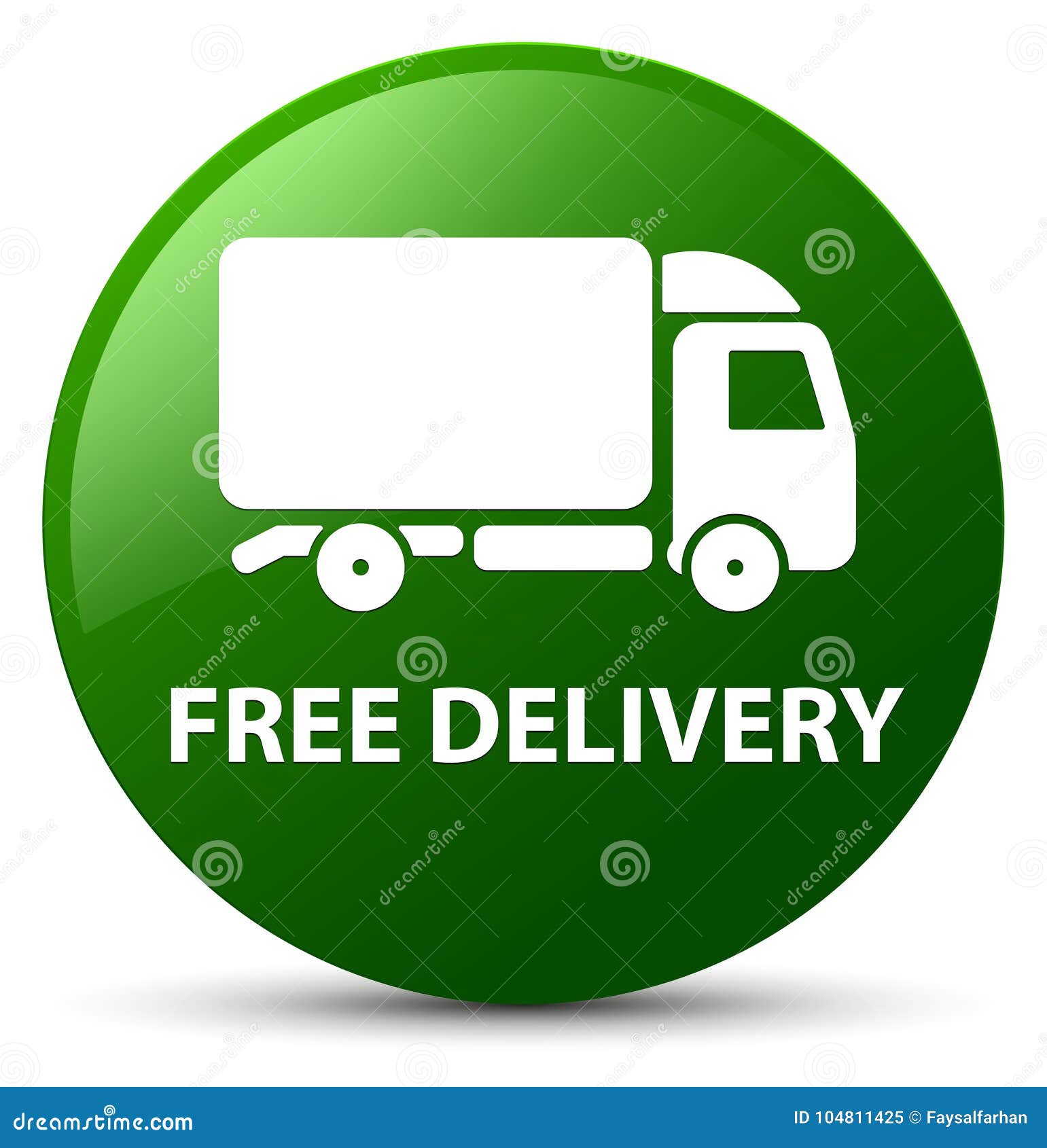 Free Delivery Green Round Button Stock Illustration - Illustration of ...