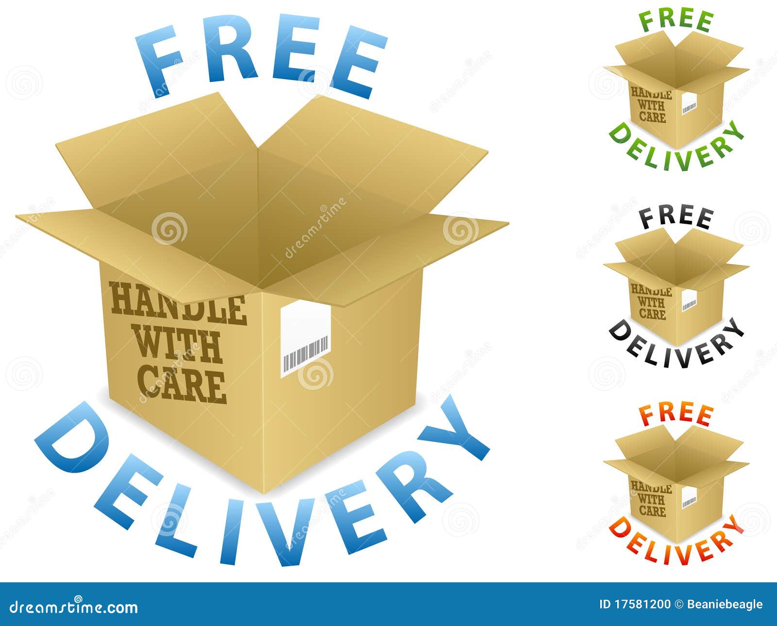Free Delivery Logos. Llustration Of Icons Shipments. Cartoon Vector ...