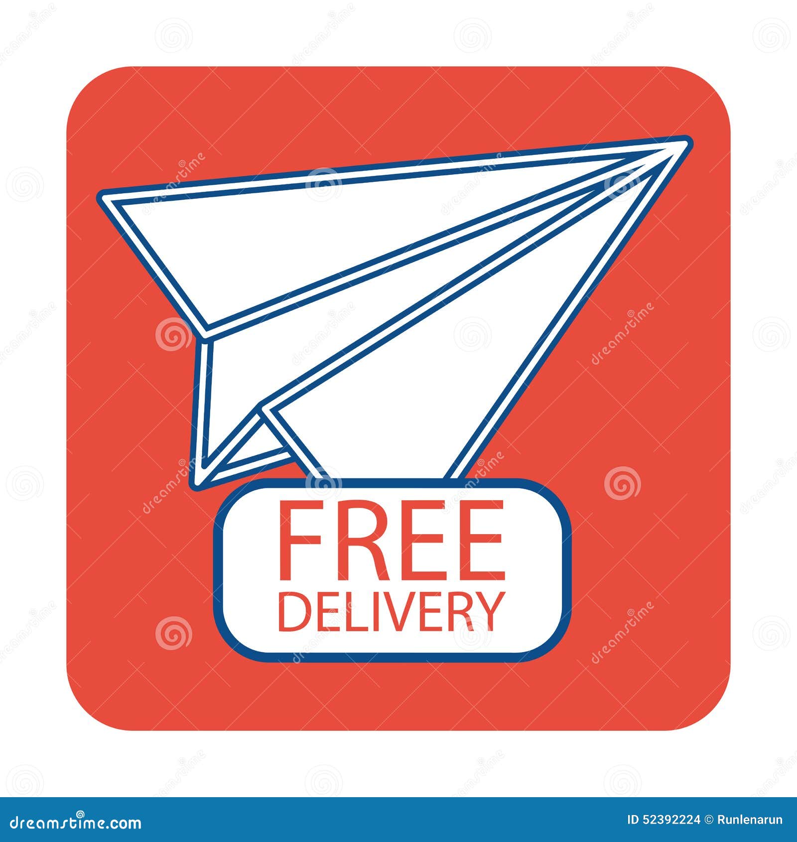 Free Delivery Icon with Paper Plane Stock Vector - Illustration of send ...