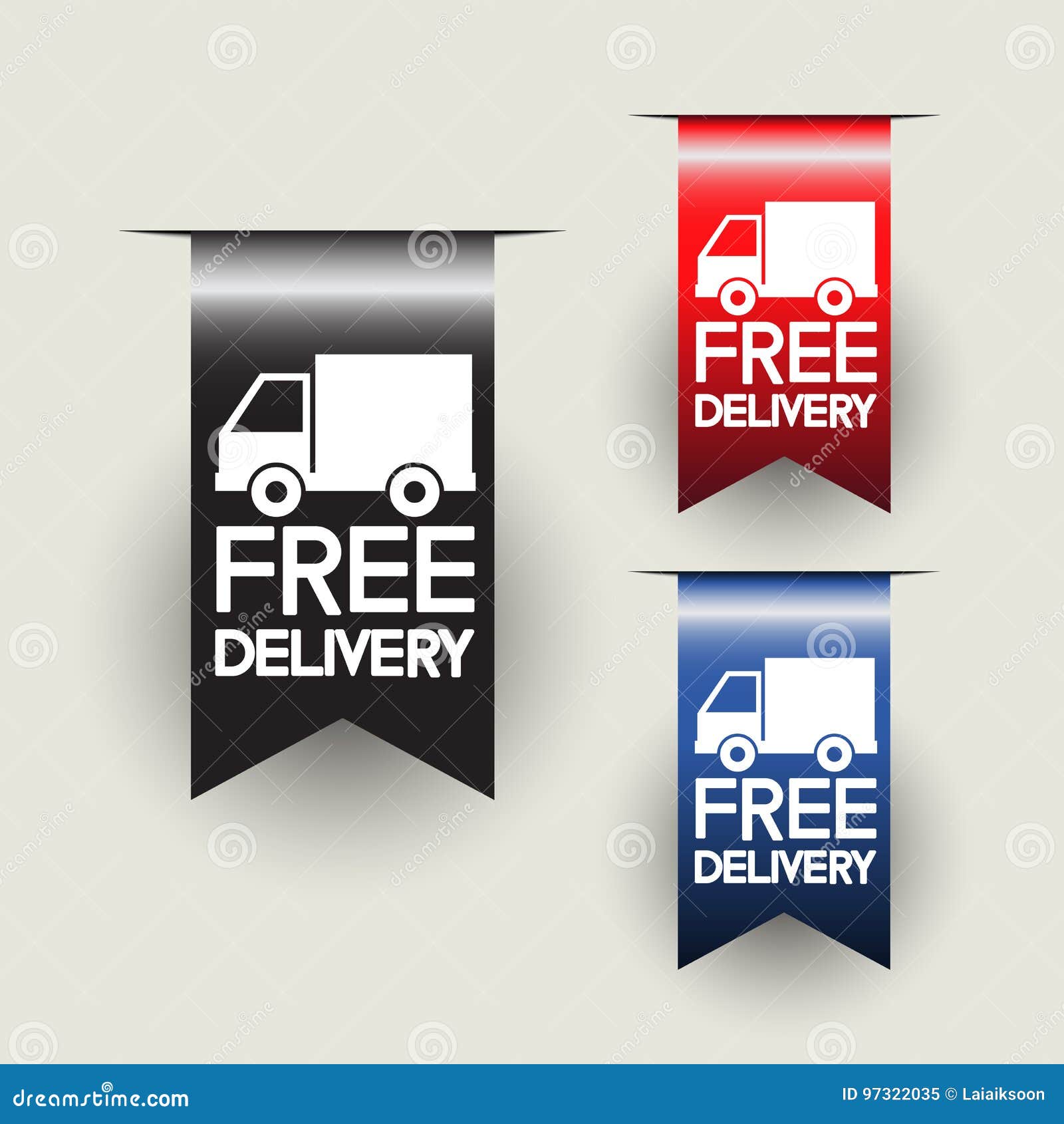 Free Delivery Labels or Ribbons Stock Vector - Illustration of ...