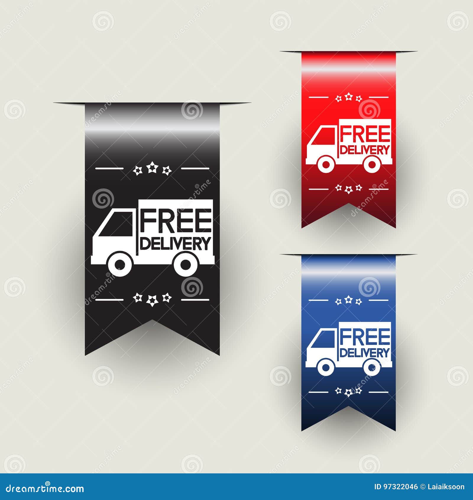 Free Delivery Labels or Ribbons Stock Vector - Illustration of ...