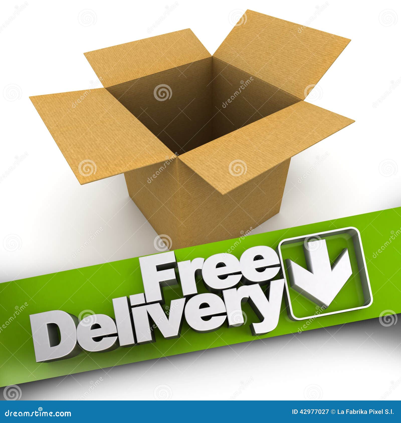 Free delivery, open box stock illustration. Illustration of service ...