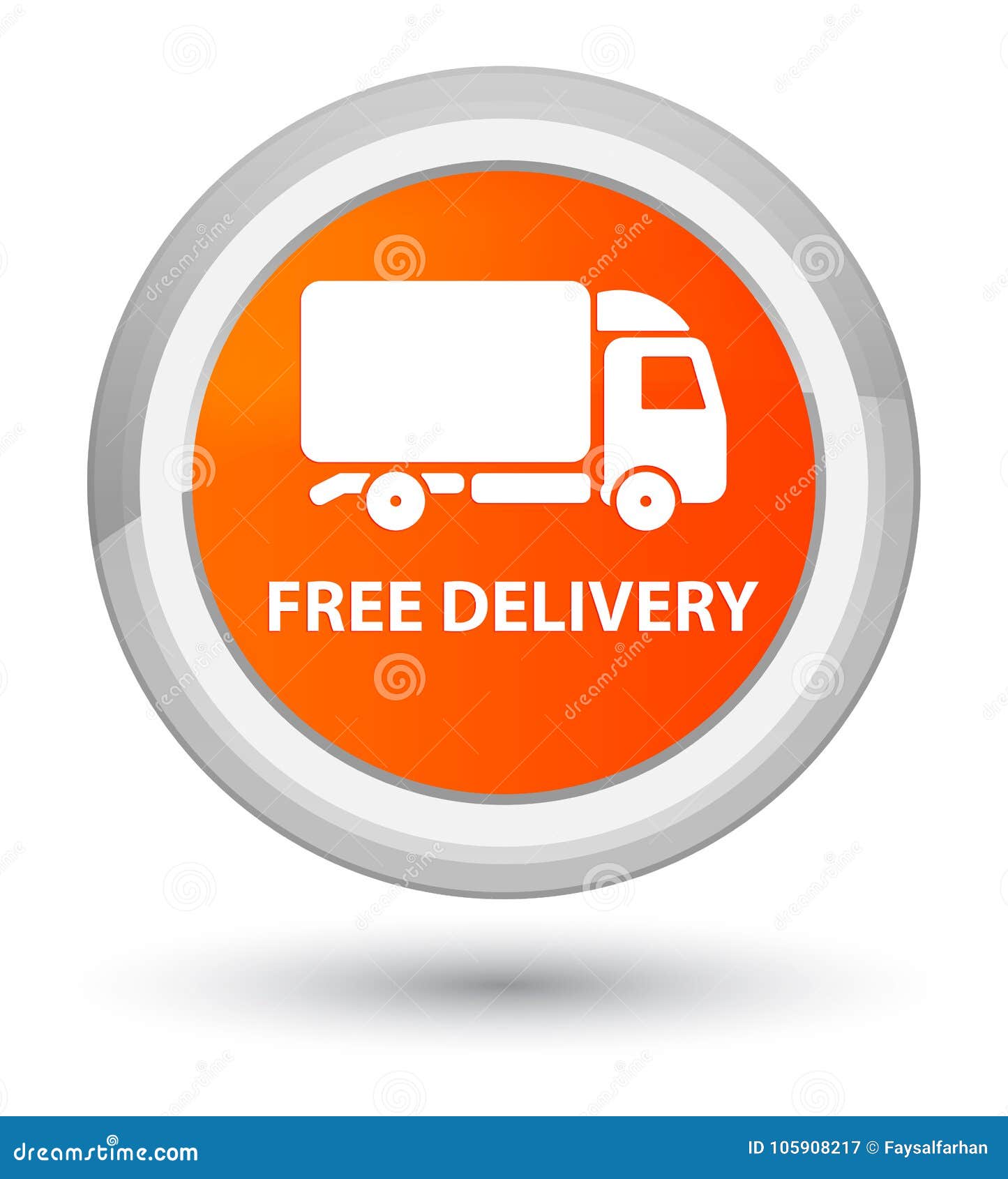 Free Delivery Prime Orange Round Button Stock Illustration ...