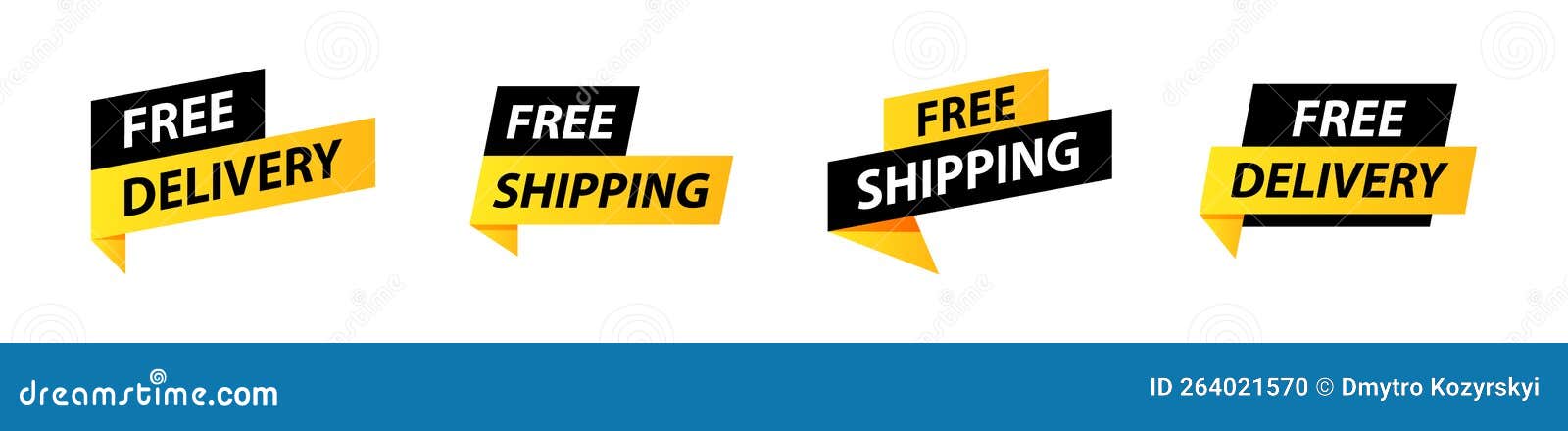 Free Delivery or Free Shipping Labels. Banner Template Stock Vector ...