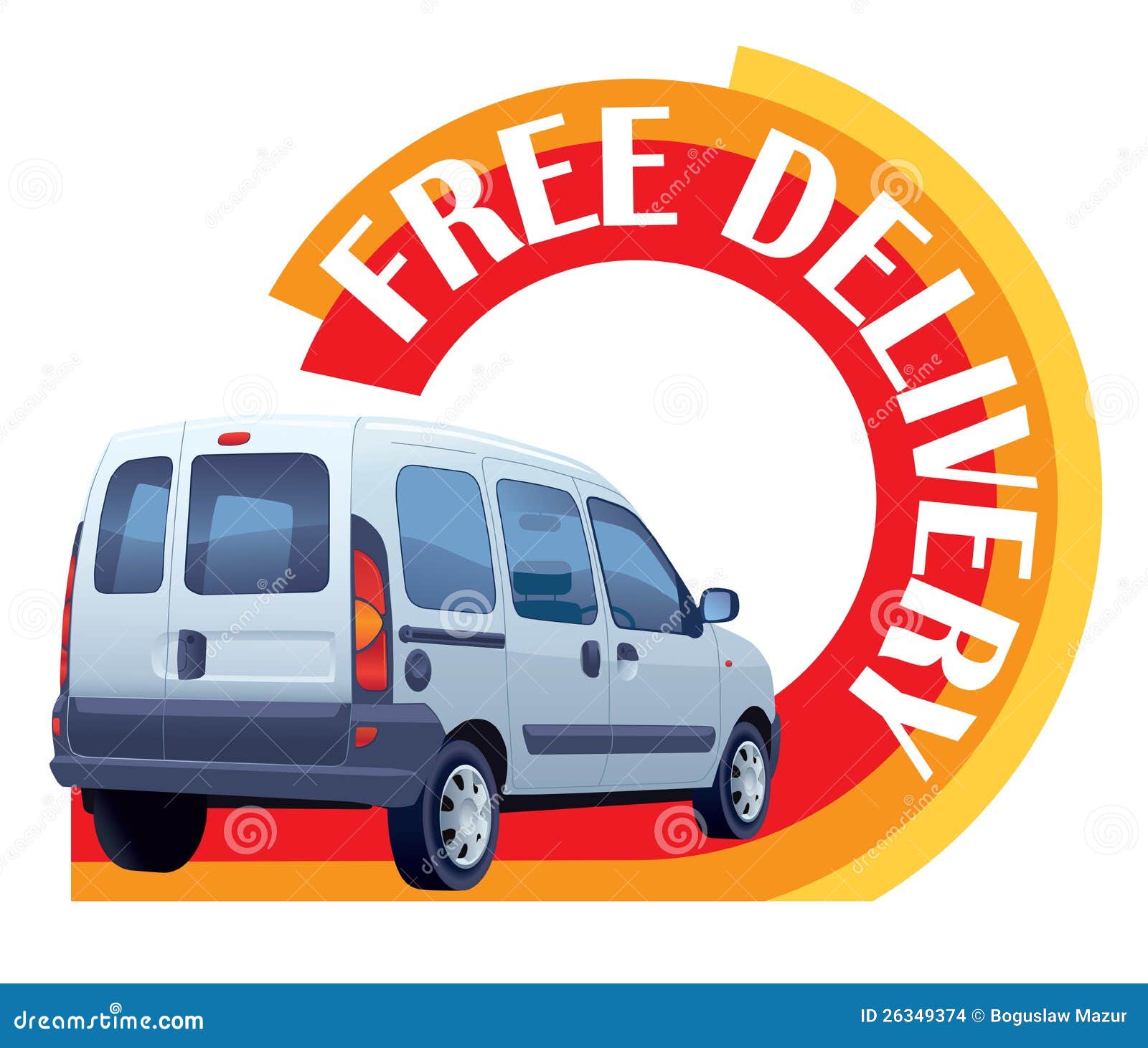 Free delivery sign stock vector. Illustration of automobile - 26349374