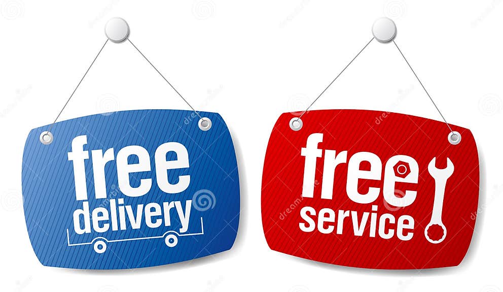 Free delivery signs. stock vector. Illustration of guarantee - 18066732