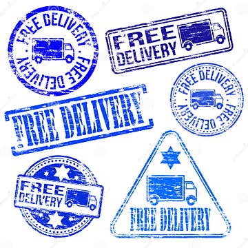 Free Delivery Stamps stock vector. Illustration of grunge - 49135904